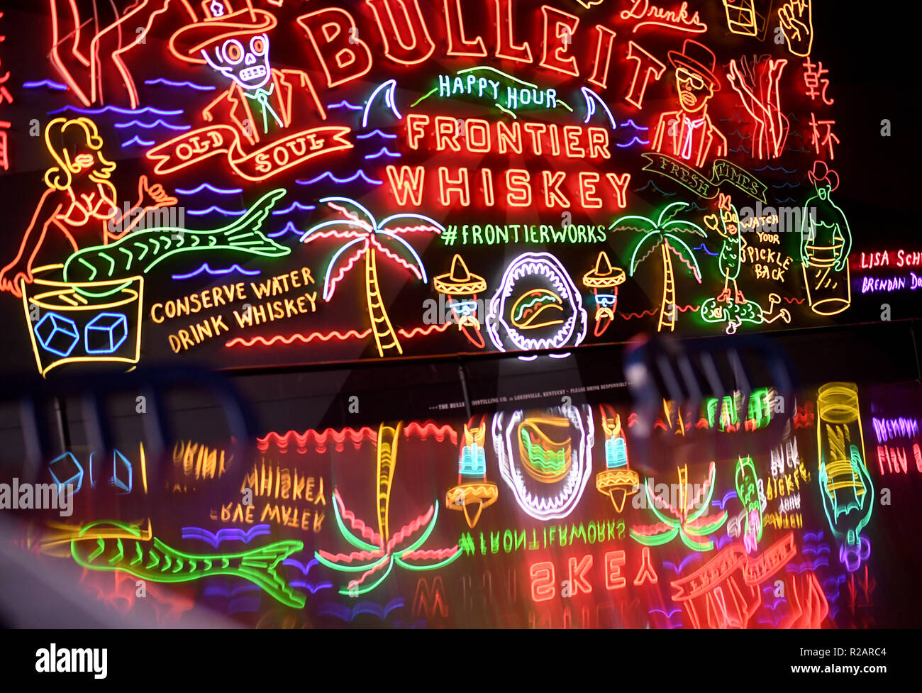 Los Angeles, USA. 06th Nov, 2018. Bulleit Whiskey Frontier Works Neon ...