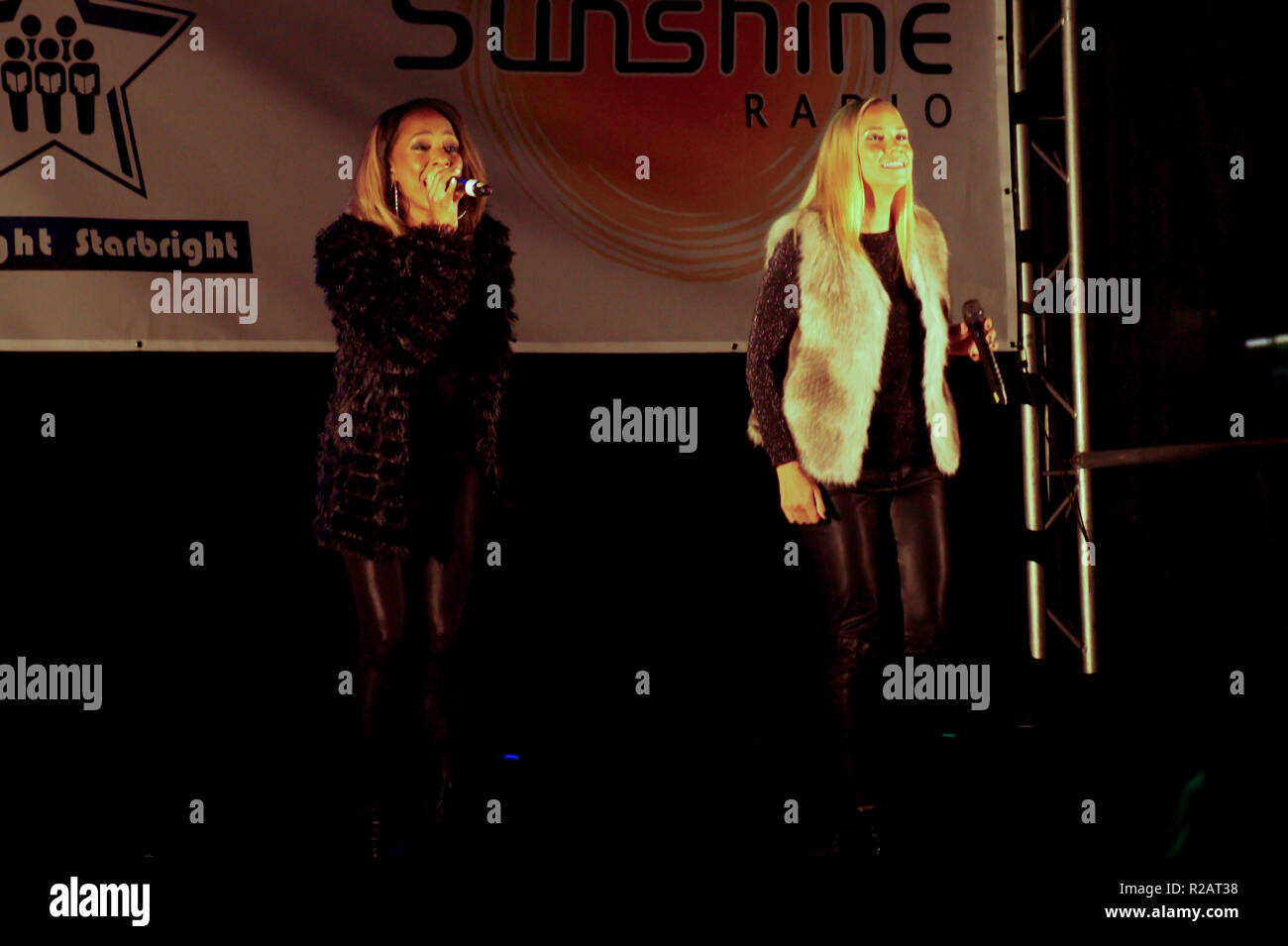 Hereford, UK. 18th Nov 2018. Members of naughties pop band Liberty X ...