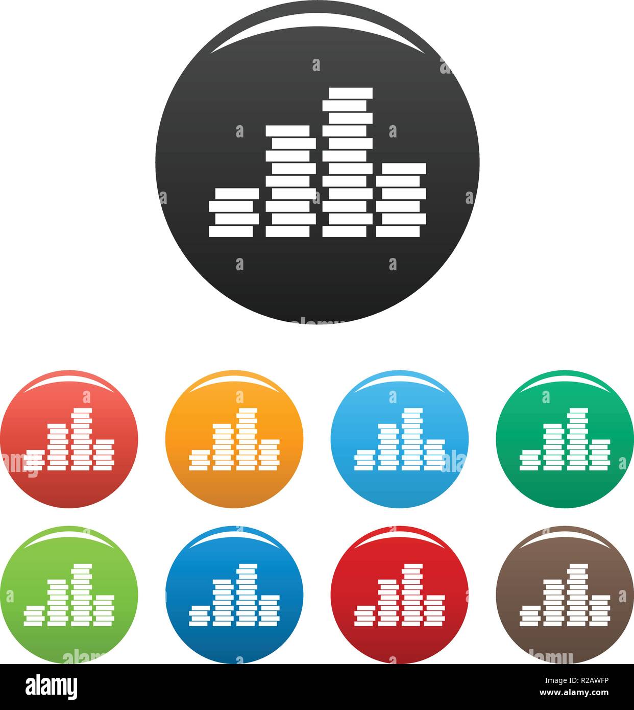 Bundle coin icon. Simple illustration of bundle coin vector icons set ...