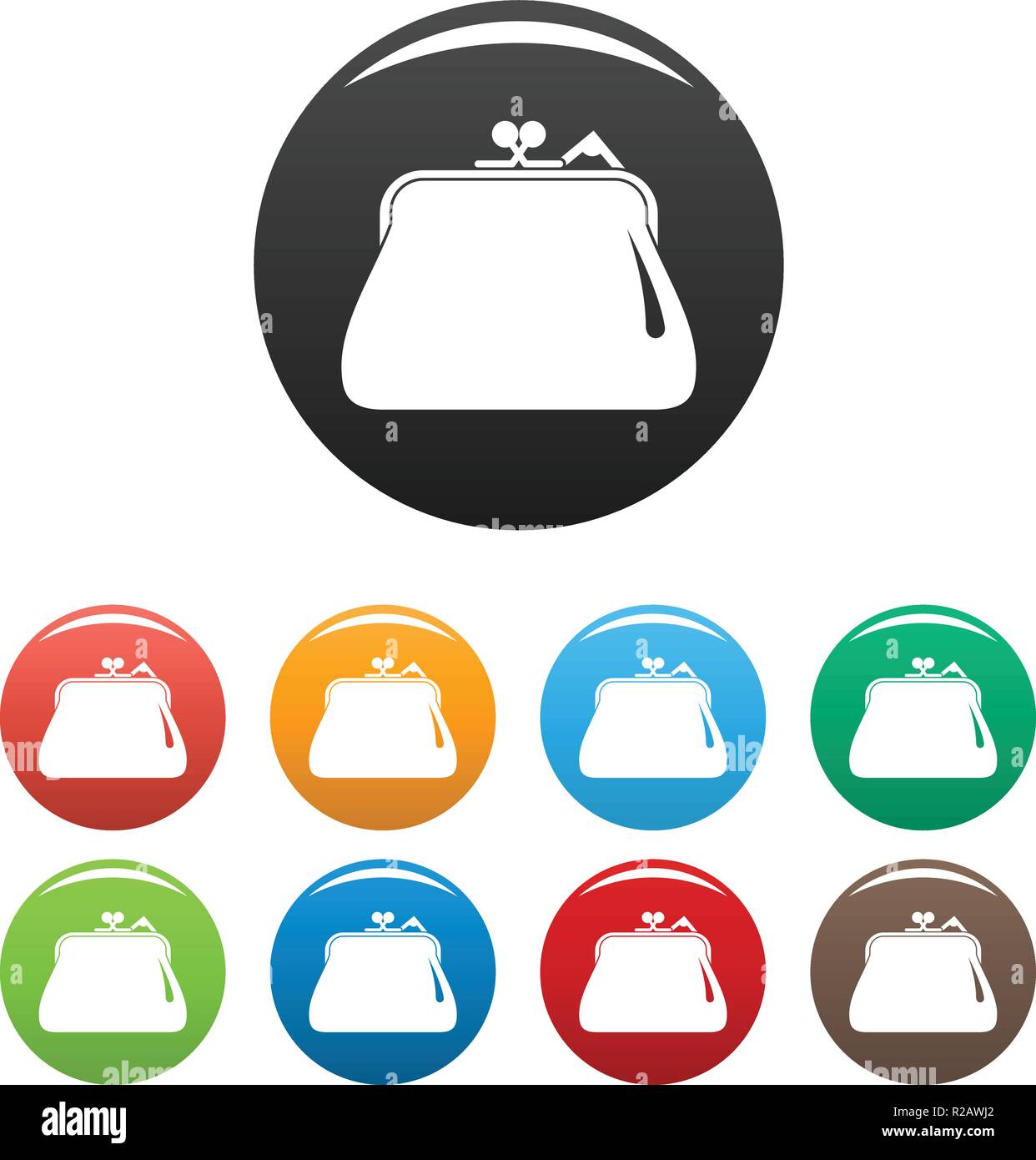 Purse retro icon. Simple illustration of purse retro vector icons set ...