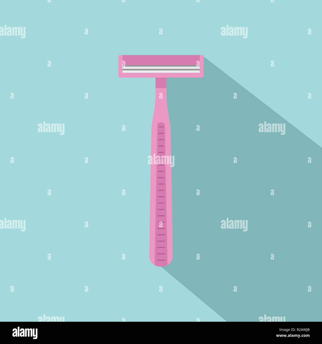 Pink woman razor icon. Flat illustration of pink woman razor vector ...