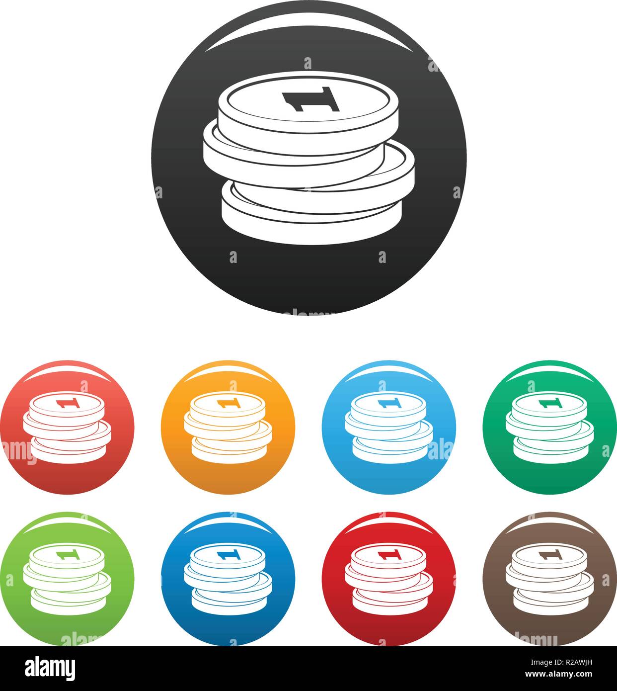 Concept coin icon. Simple illustration of concept coin vector icons set ...