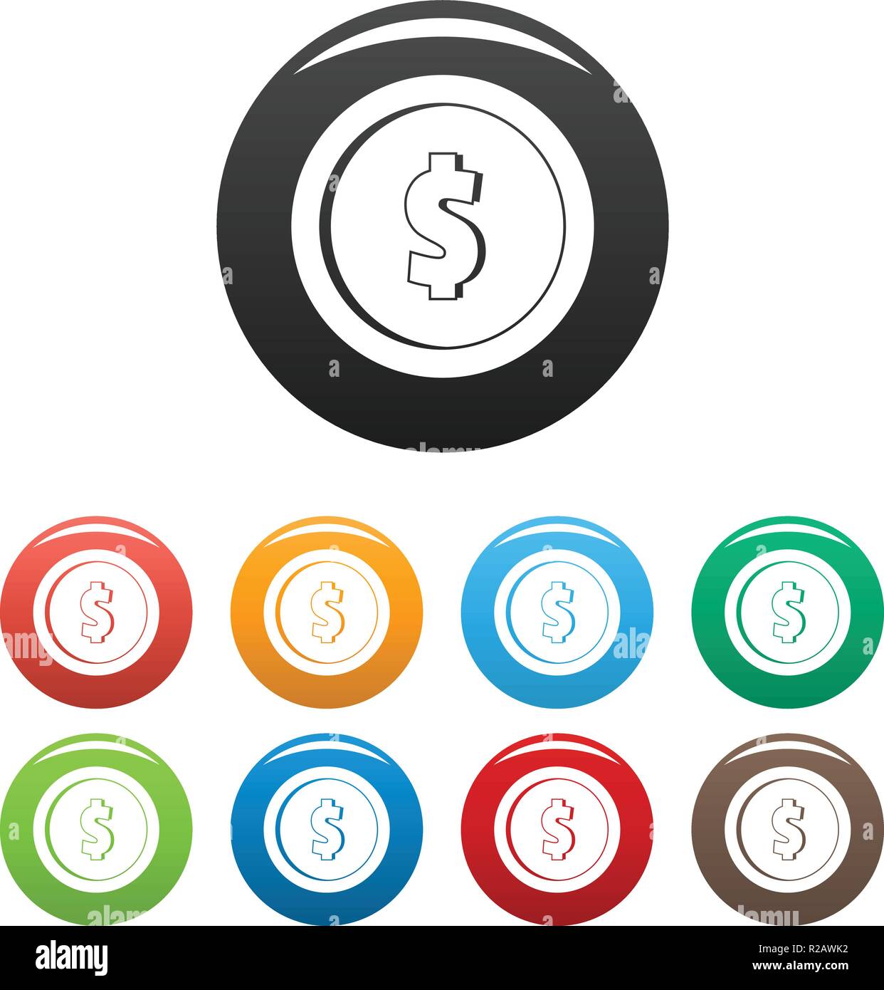 Design coin icon. Simple illustration of design coin vector icons set ...