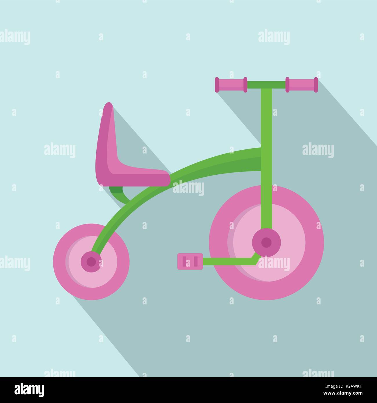 Happy Girl With Tricycle Stock Vector Images Alamy