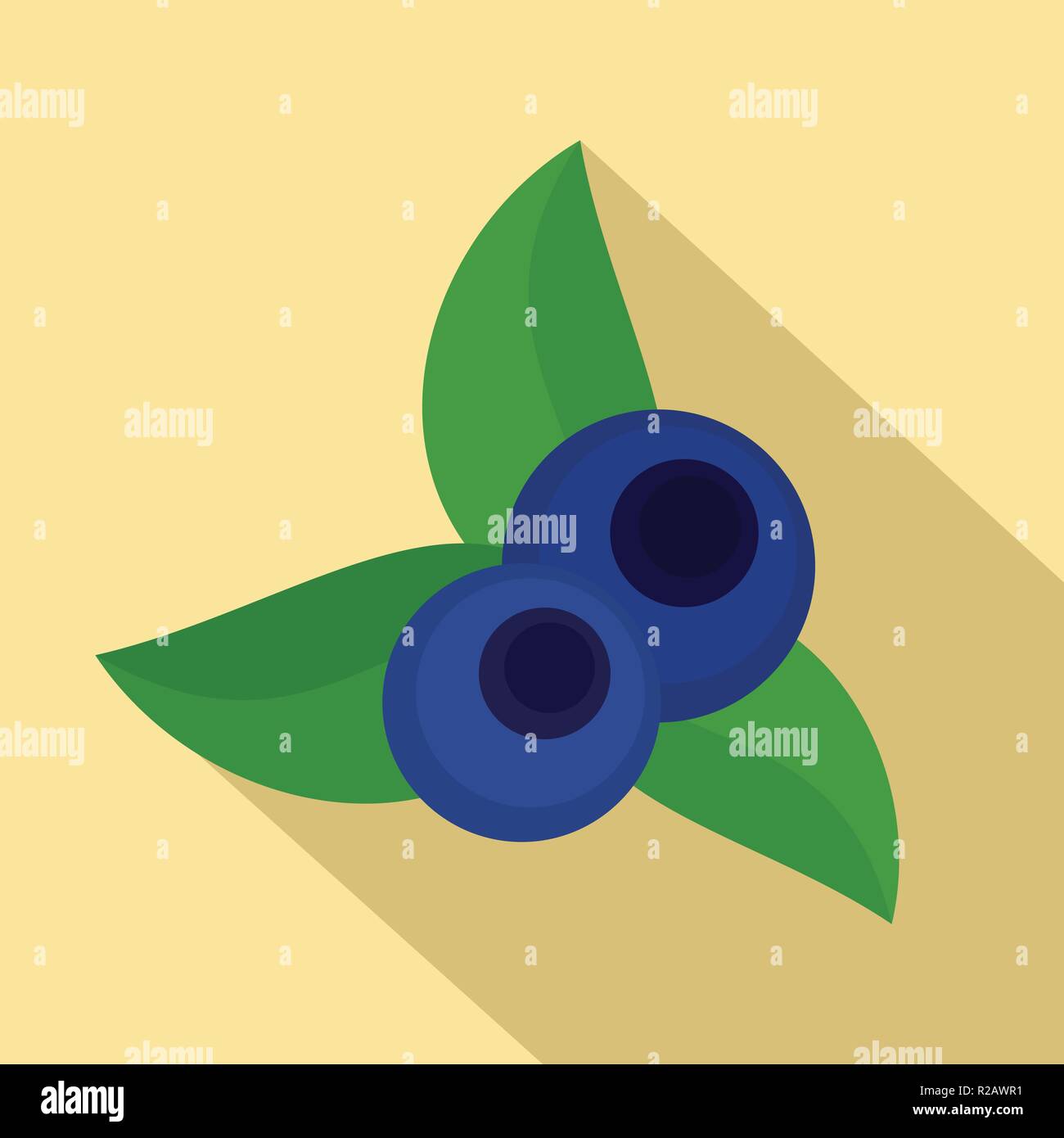 Eco blueberry icon. Flat illustration of eco blueberry vector icon for ...