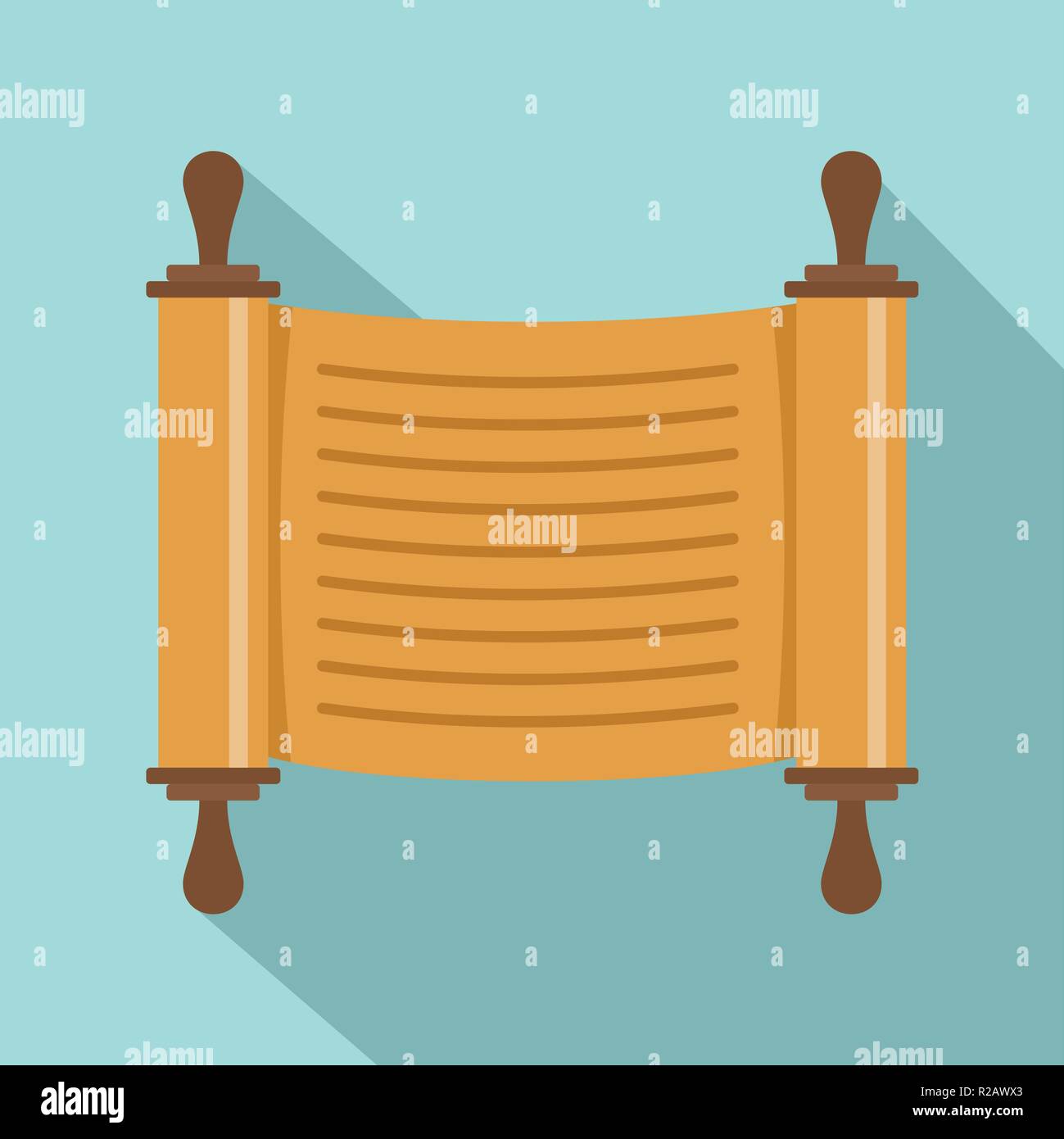 Paper roll jewish icon. Flat illustration of paper roll jewish vector ...