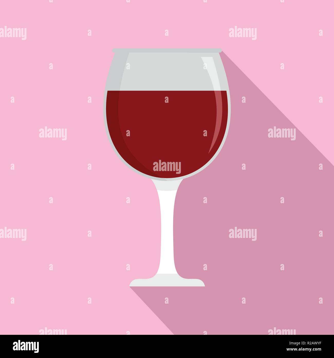 Glass of wine icon. Flat illustration of glass of wine vector icon for ...