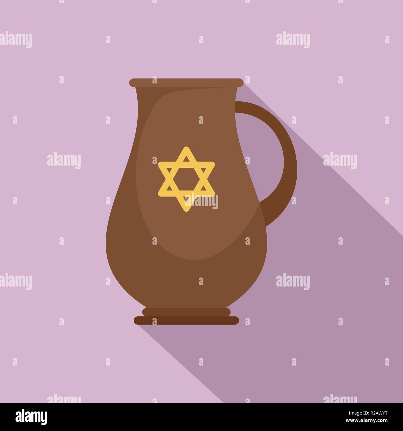 Jewish jug icon. Flat illustration of jewish jug vector icon for web ...