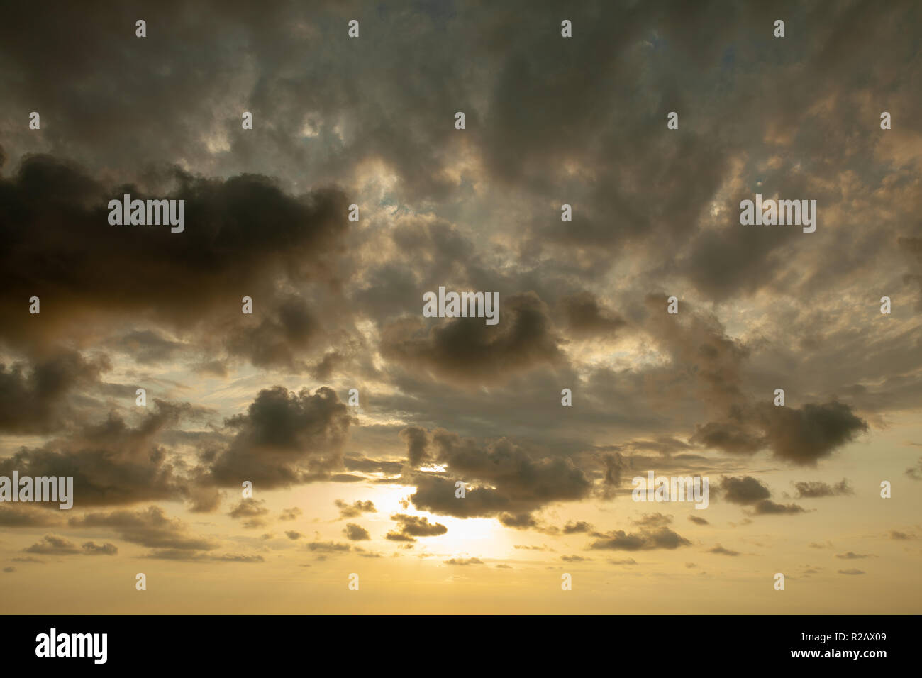 Fantastic sky, dramatic sunset, beautiful natural background. Setting ...