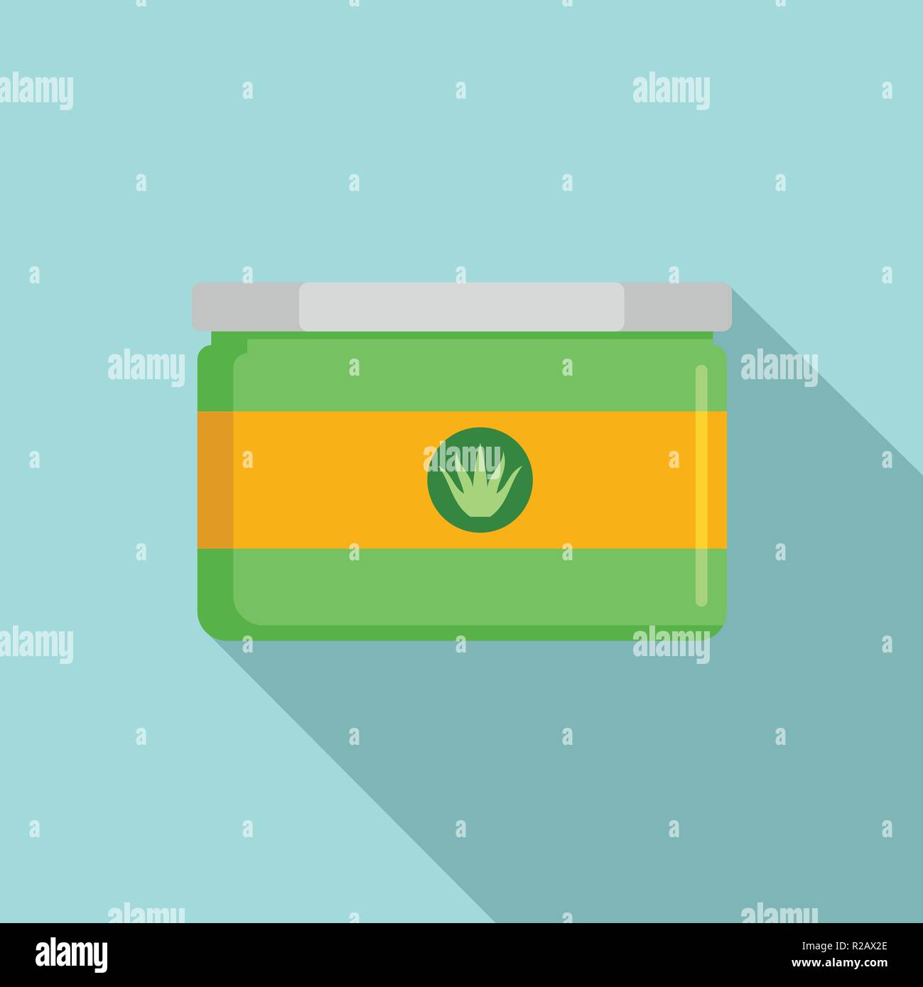 Aloe body cream icon. Flat illustration of aloe body cream vector icon ...