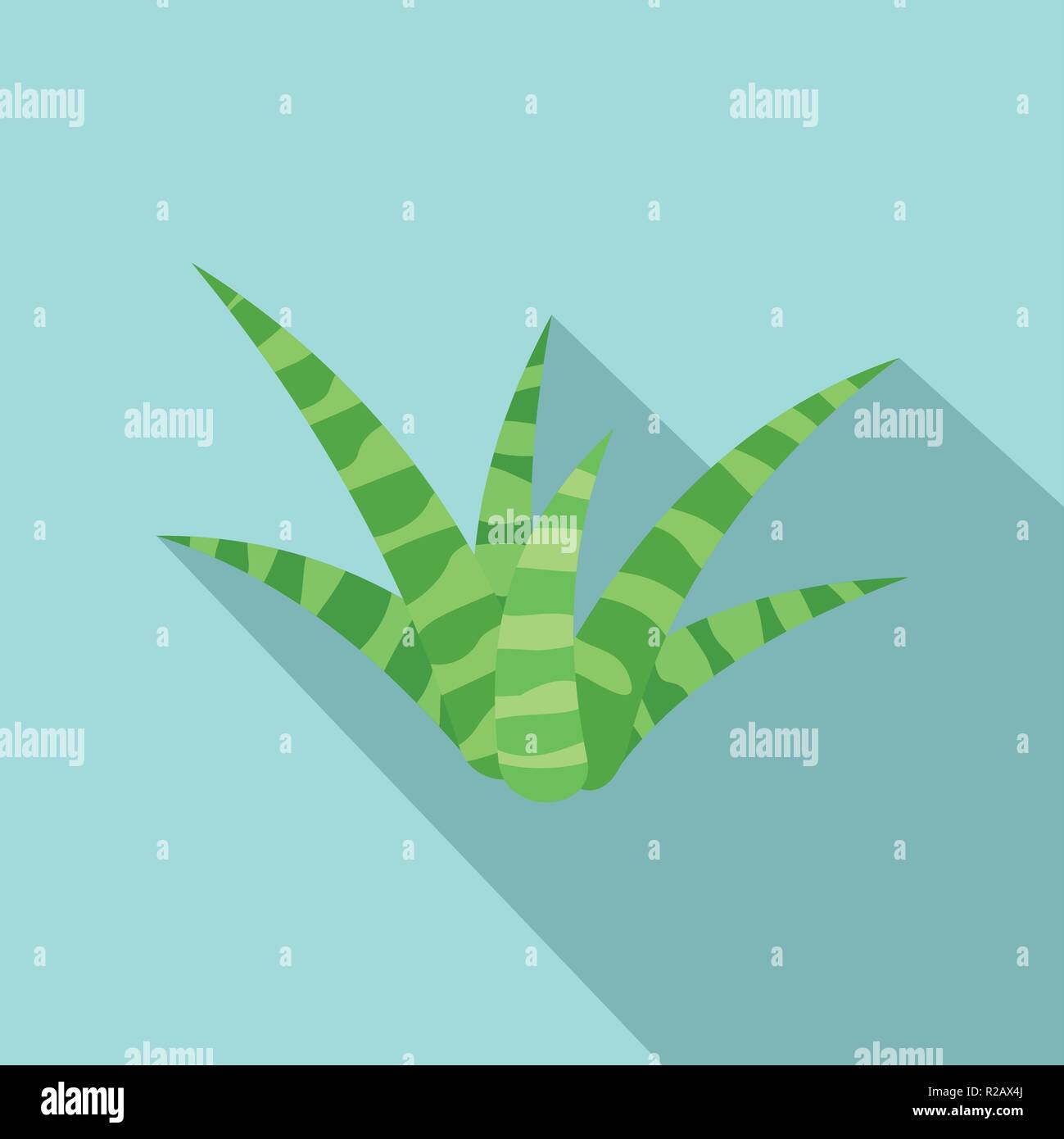 White green aloe icon. Flat illustration of white green aloe vector ...