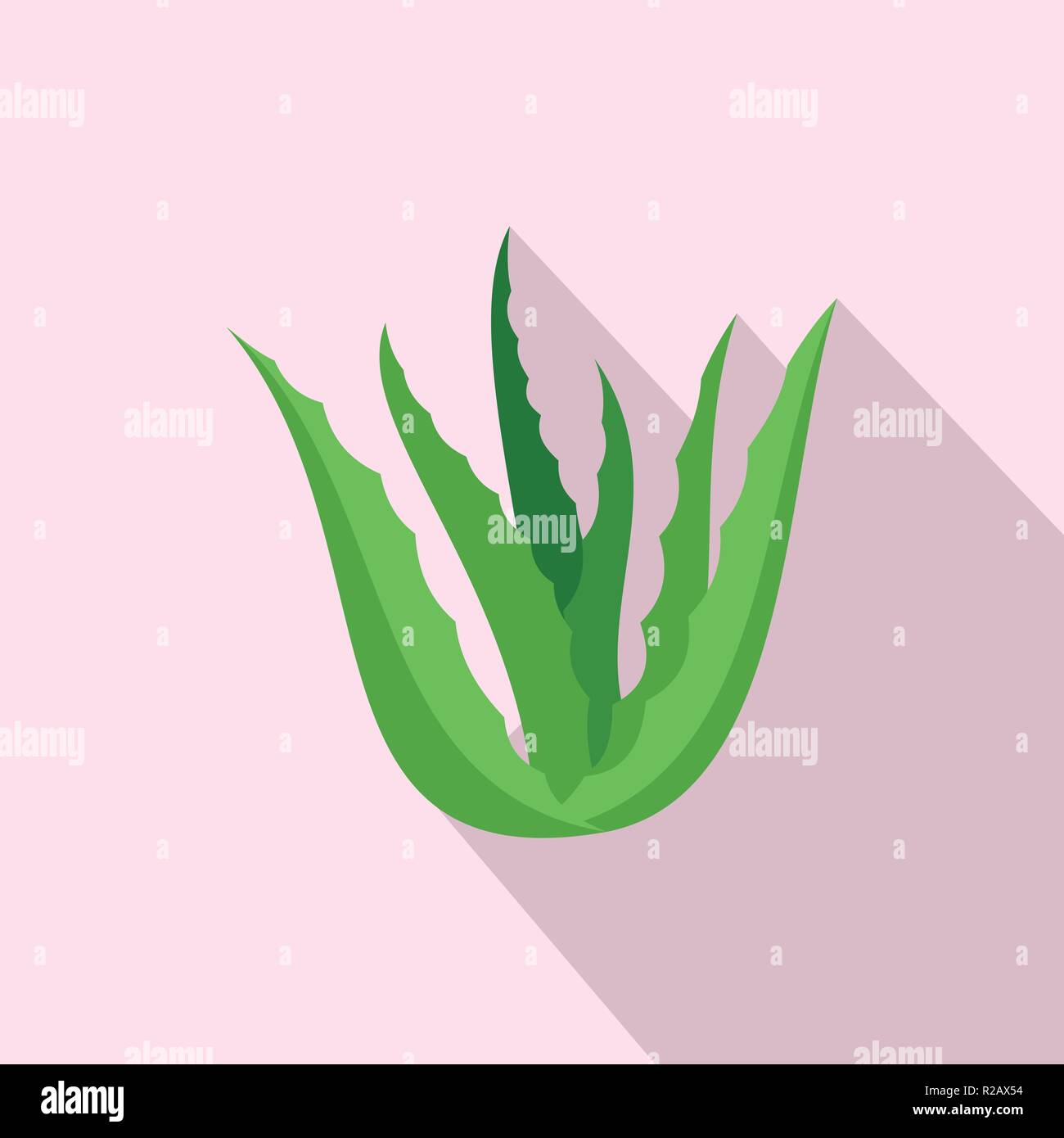 Green aloe vera icon. Flat illustration of green aloe vera vector icon ...
