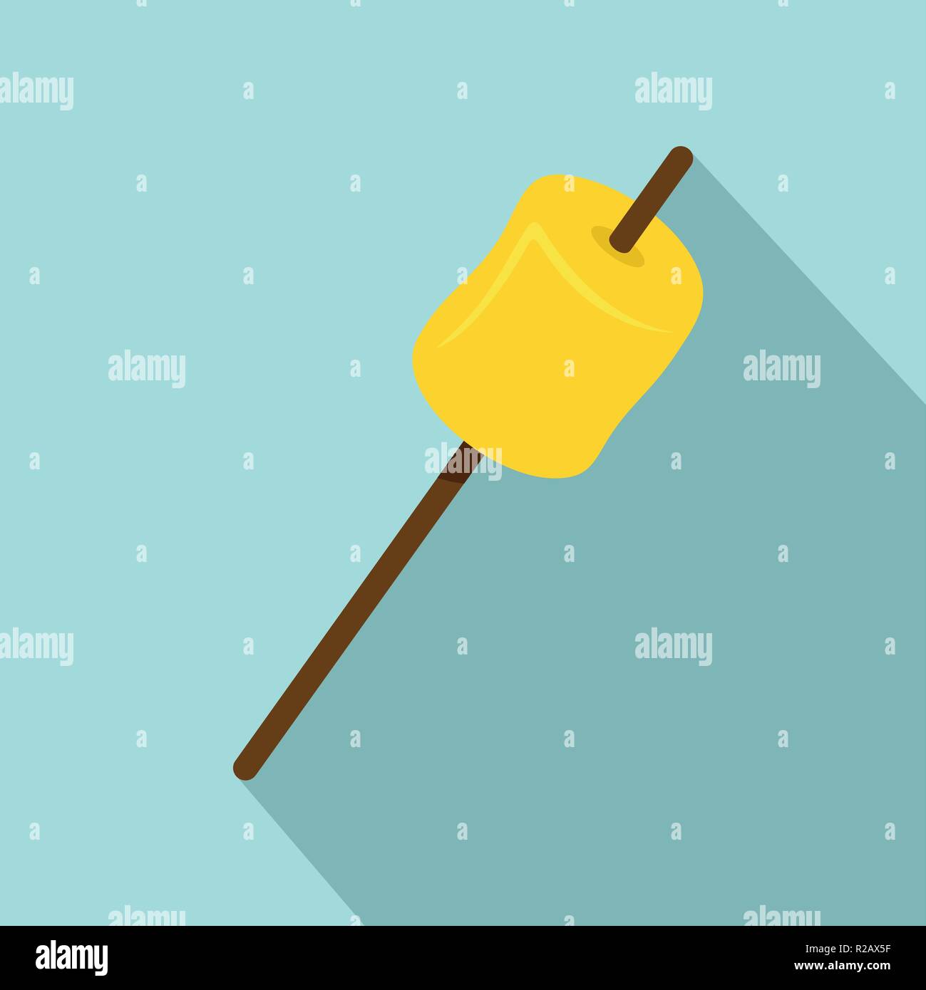 Yellow marshmallow icon. Flat illustration of yellow marshmallow vector ...