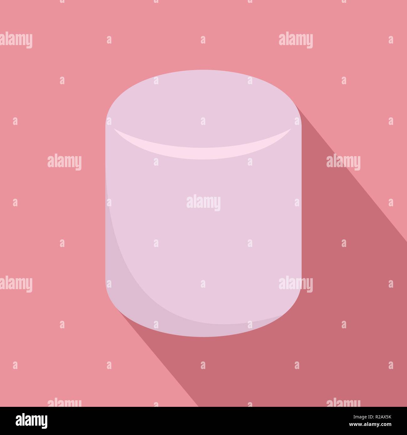 Pink marshmallow icon. Flat illustration of pink marshmallow vector ...