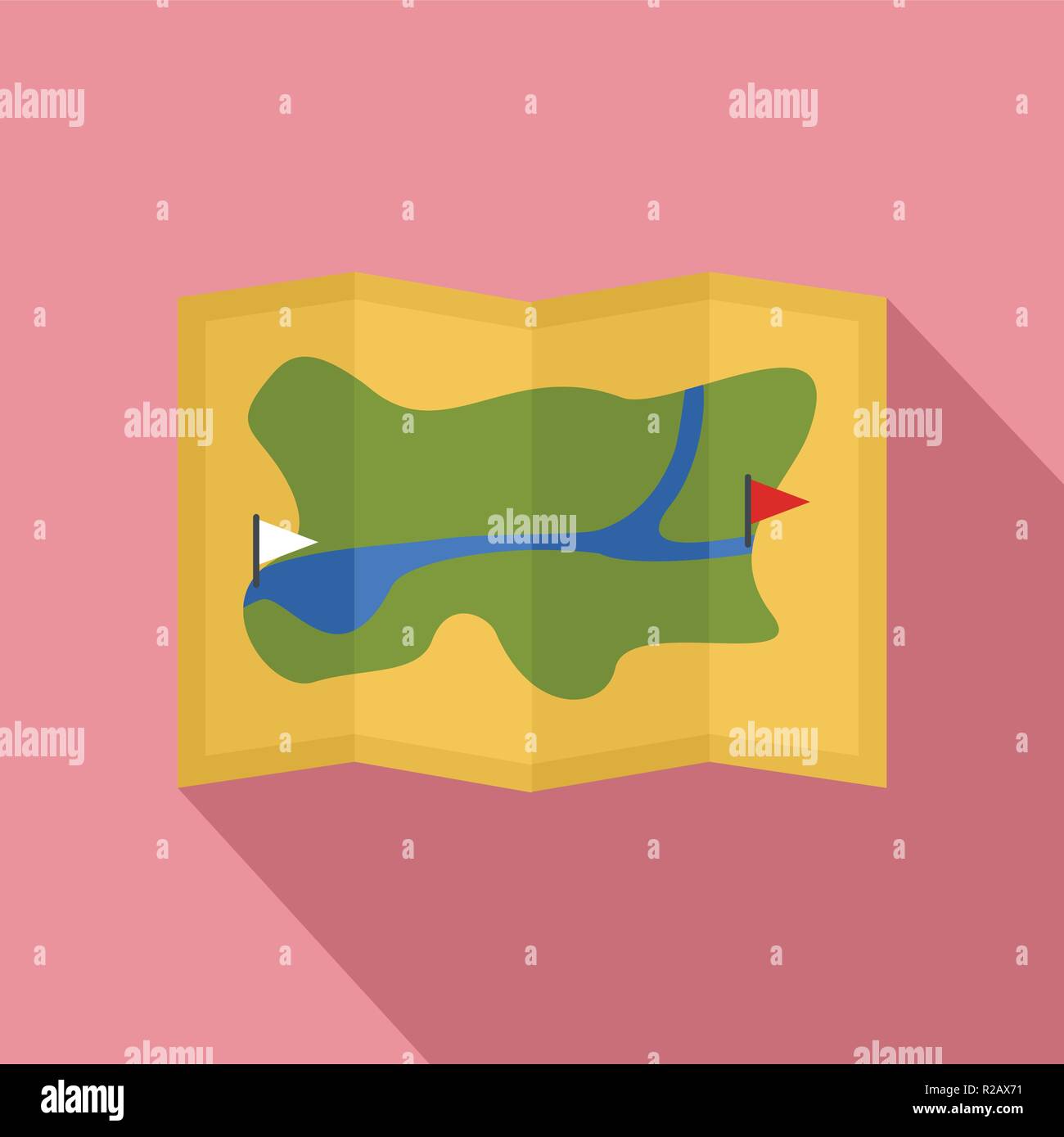 Route map icon. Flat illustration of route map vector icon for web ...