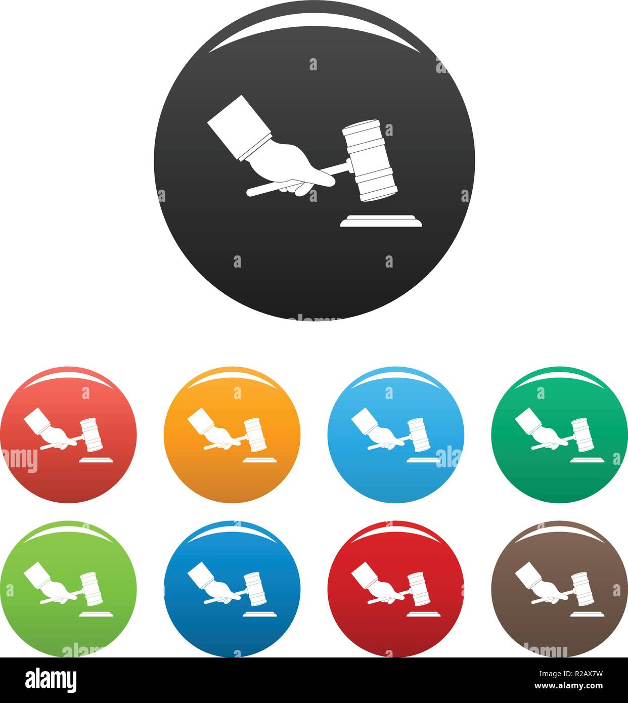 Gavel in hand icon. Simple illustration of gavel in hand vector icons ...