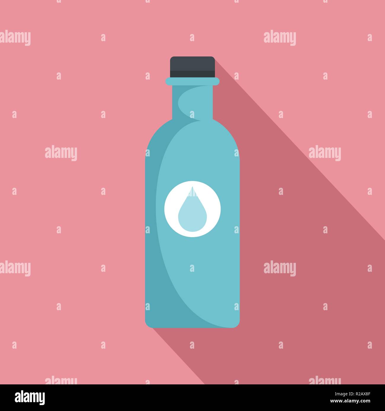 Water plastic bottle icon. Flat illustration of water plastic bottle ...