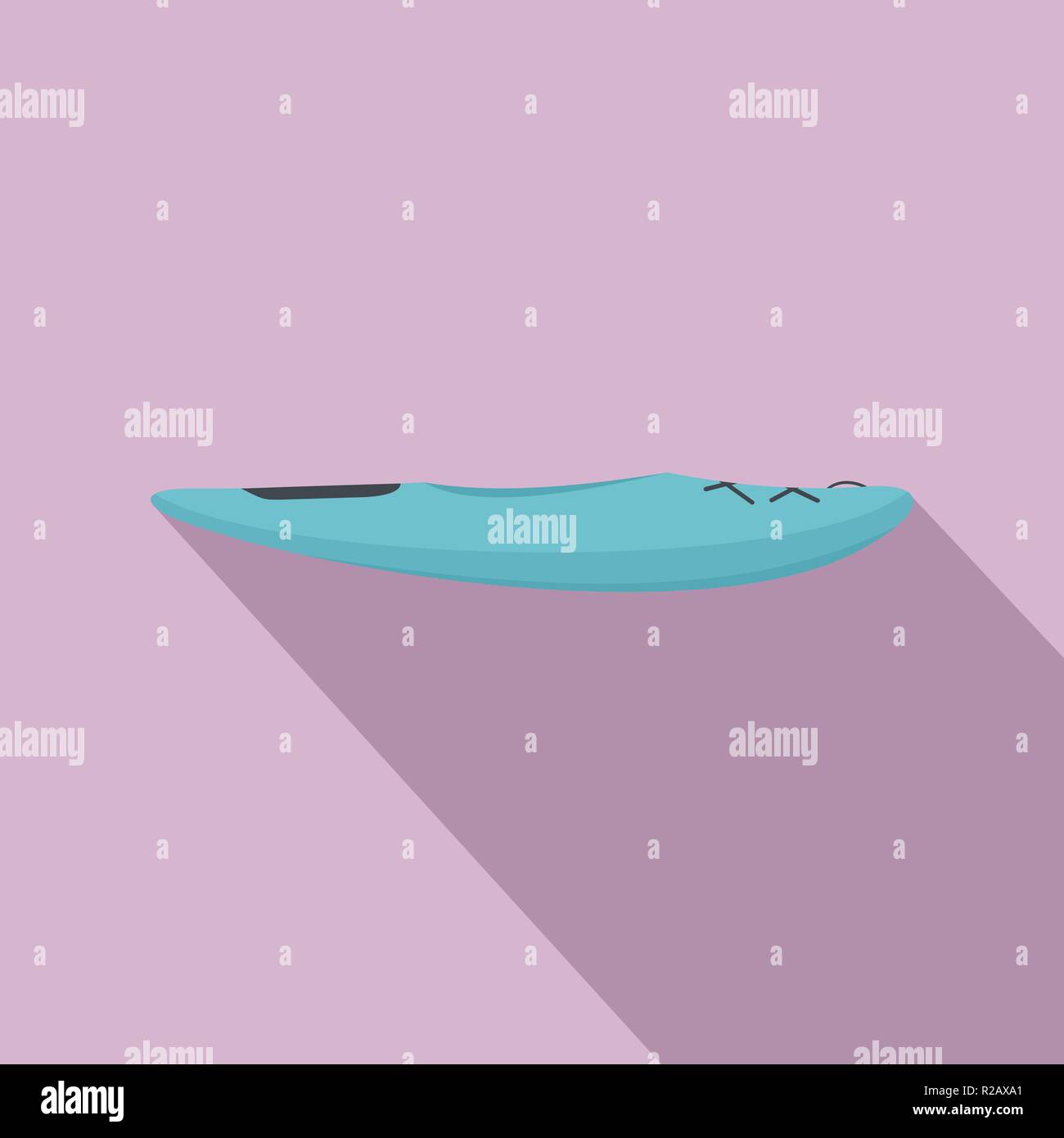 Blue kayak icon. Flat illustration of blue kayak vector icon for web ...