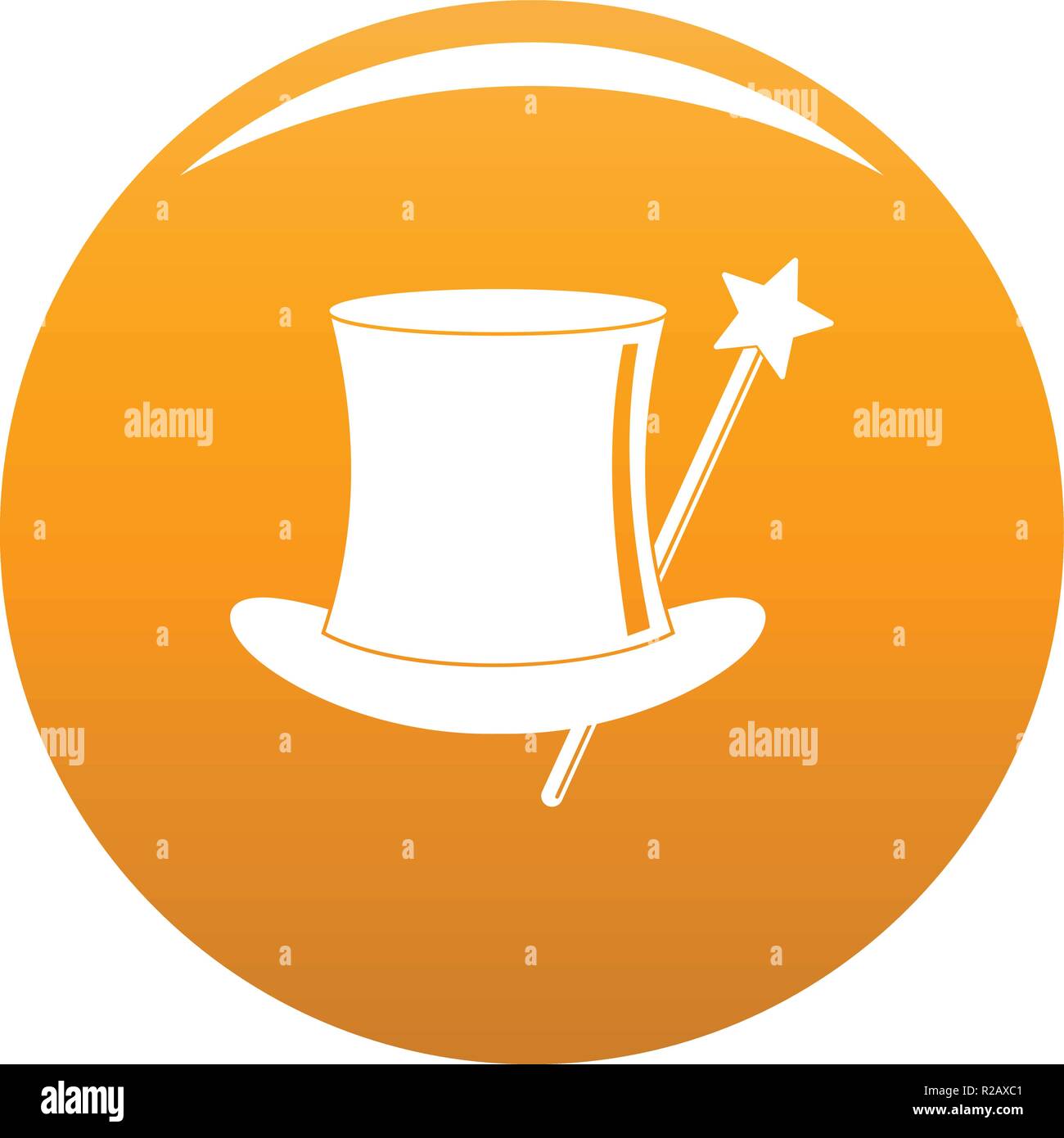 Hat with a wand icon. Simple illustration of hat with a wand vector ...