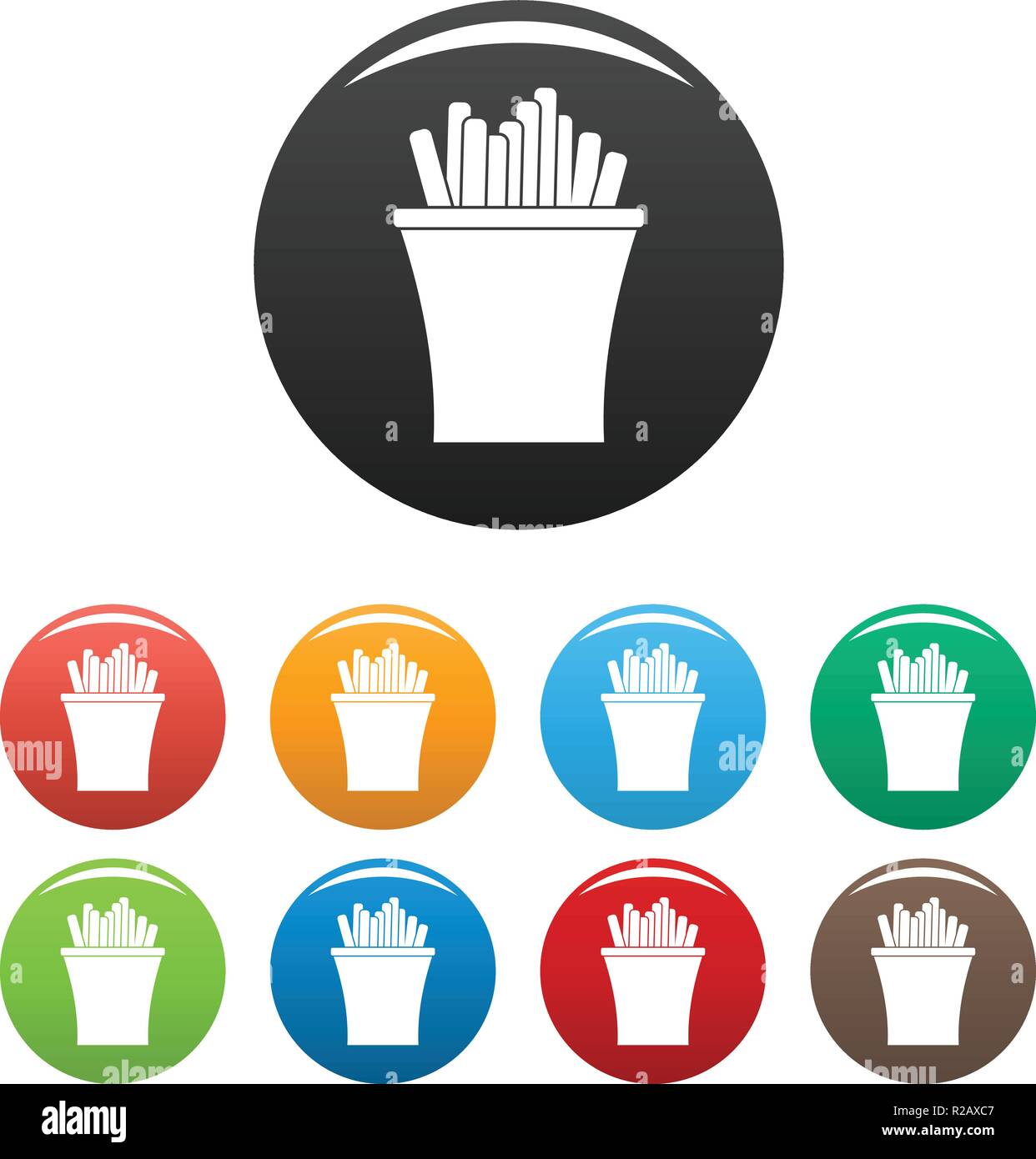 French fries icon. Simple illustration of french fries vector icons set ...