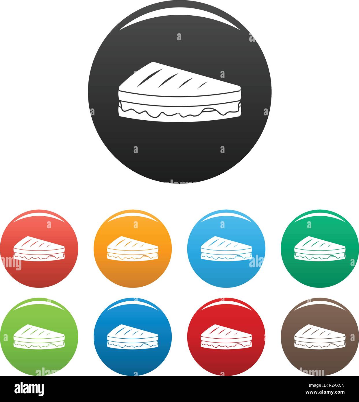 Sandwich icon. Simple illustration of sandwich vector icons set color ...
