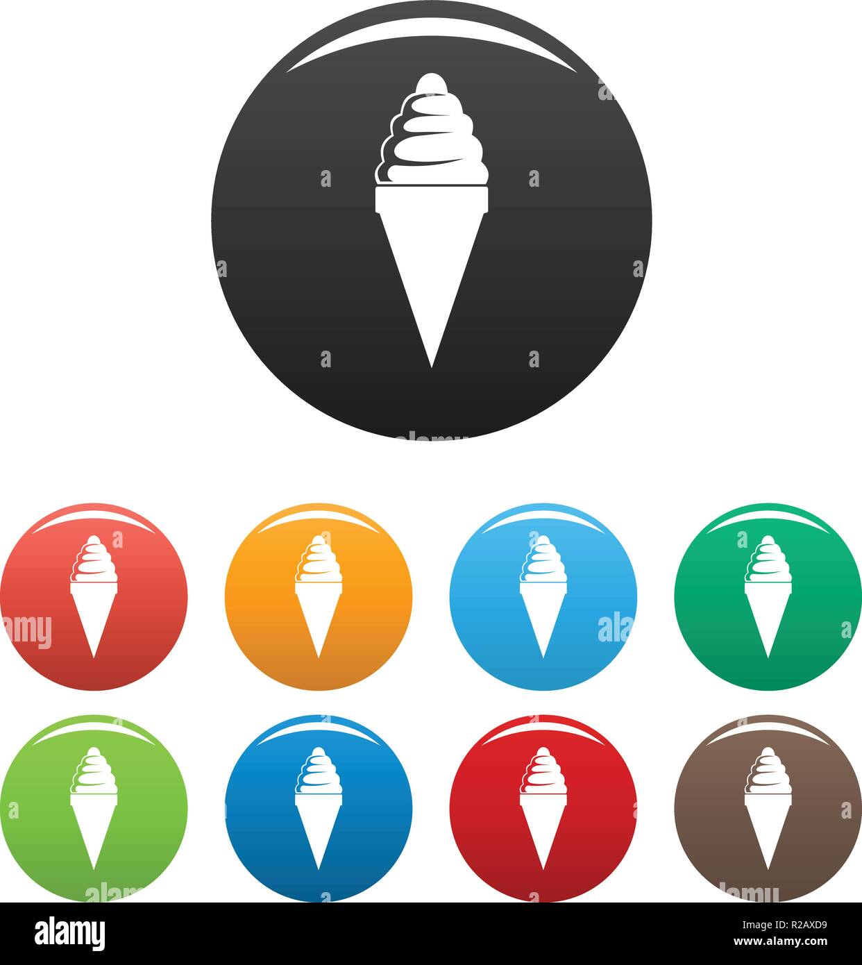 Ice cream icon. Simple illustration of ice cream vector icons set color ...