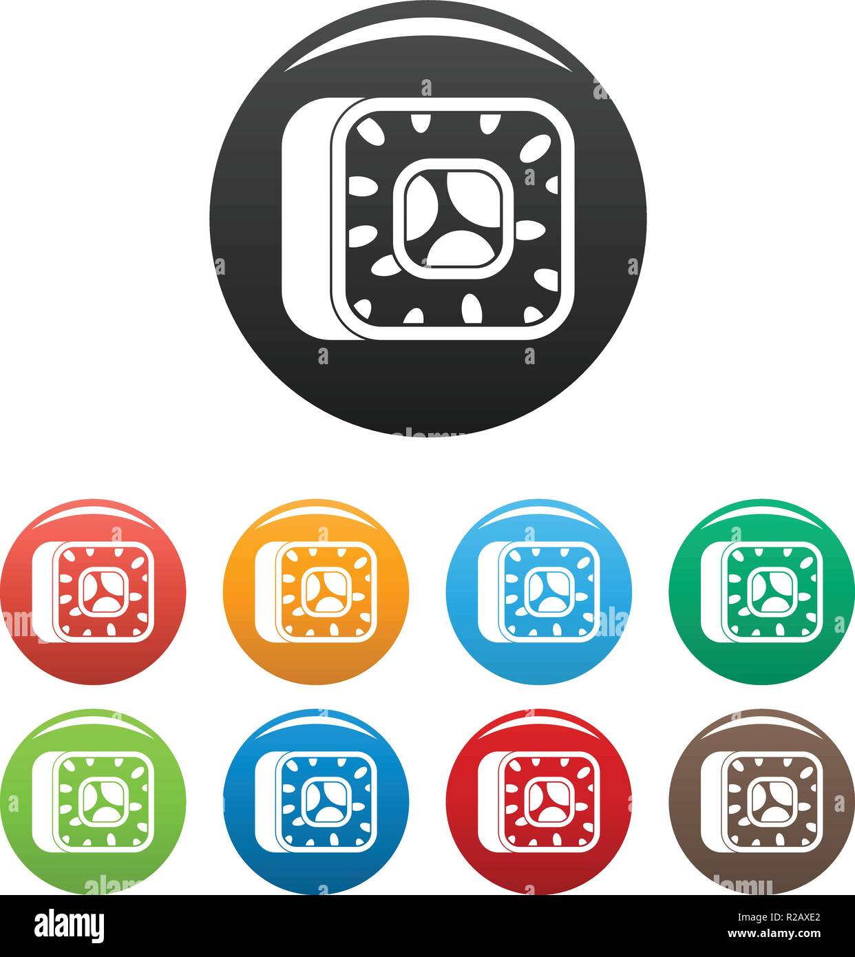 Sushi icon. Simple illustration of sushi vector icons set color ...