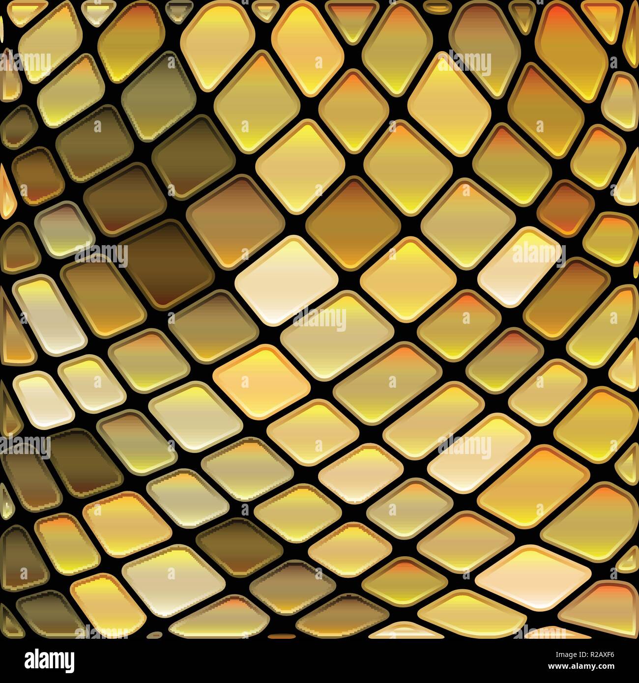 abstract vector stained-glass mosaic background - yellow and brown ...