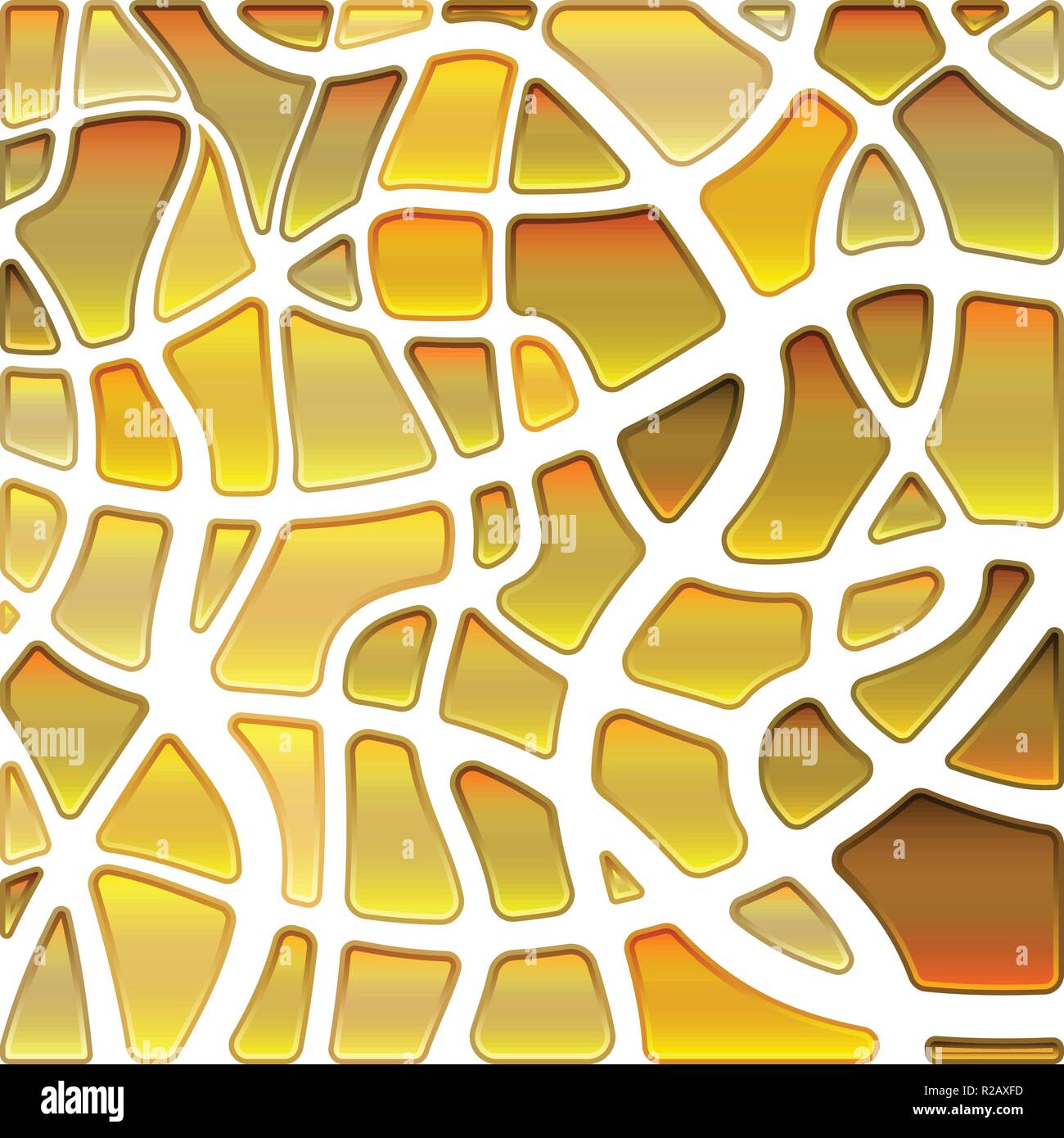 abstract vector stained-glass mosaic background - yellow and brown ...