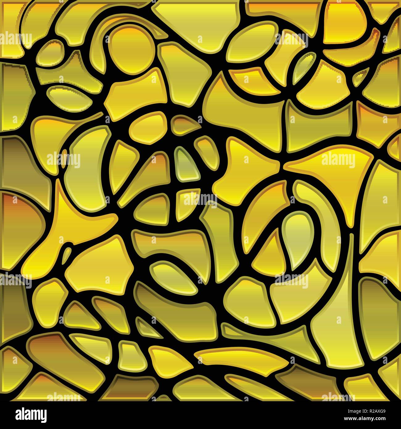 abstract vector stained-glass mosaic background - yellow and brown ...