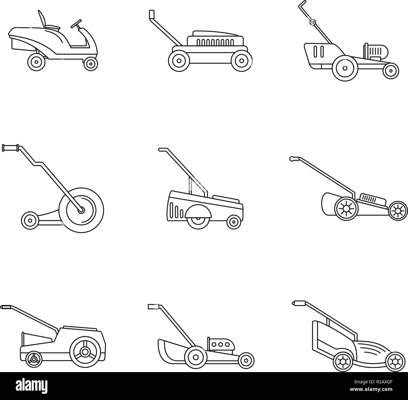 Riding lawn mower Black and White Stock Photos & Images - Alamy