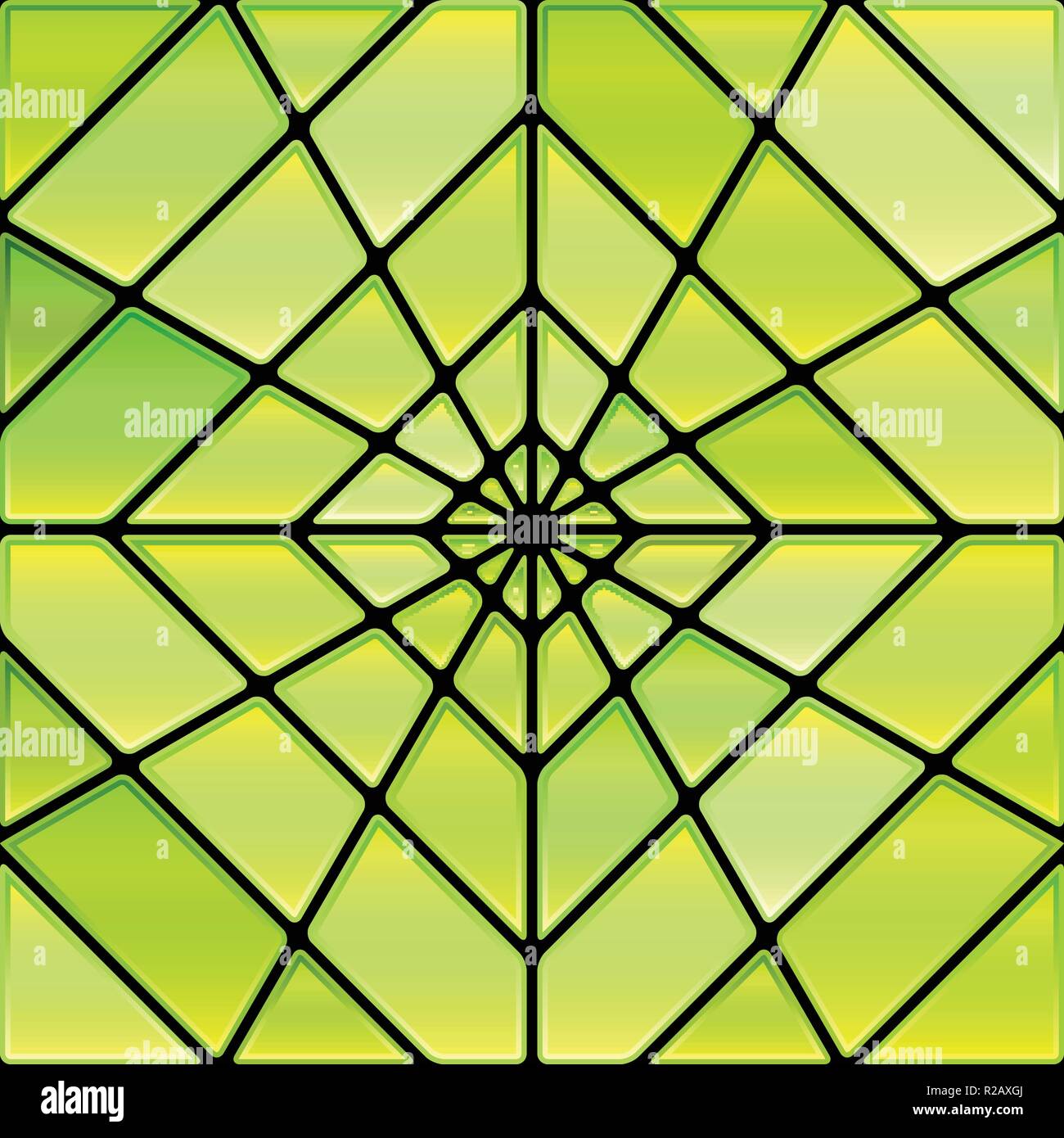 abstract vector stained-glass mosaic background - green and yellow ...