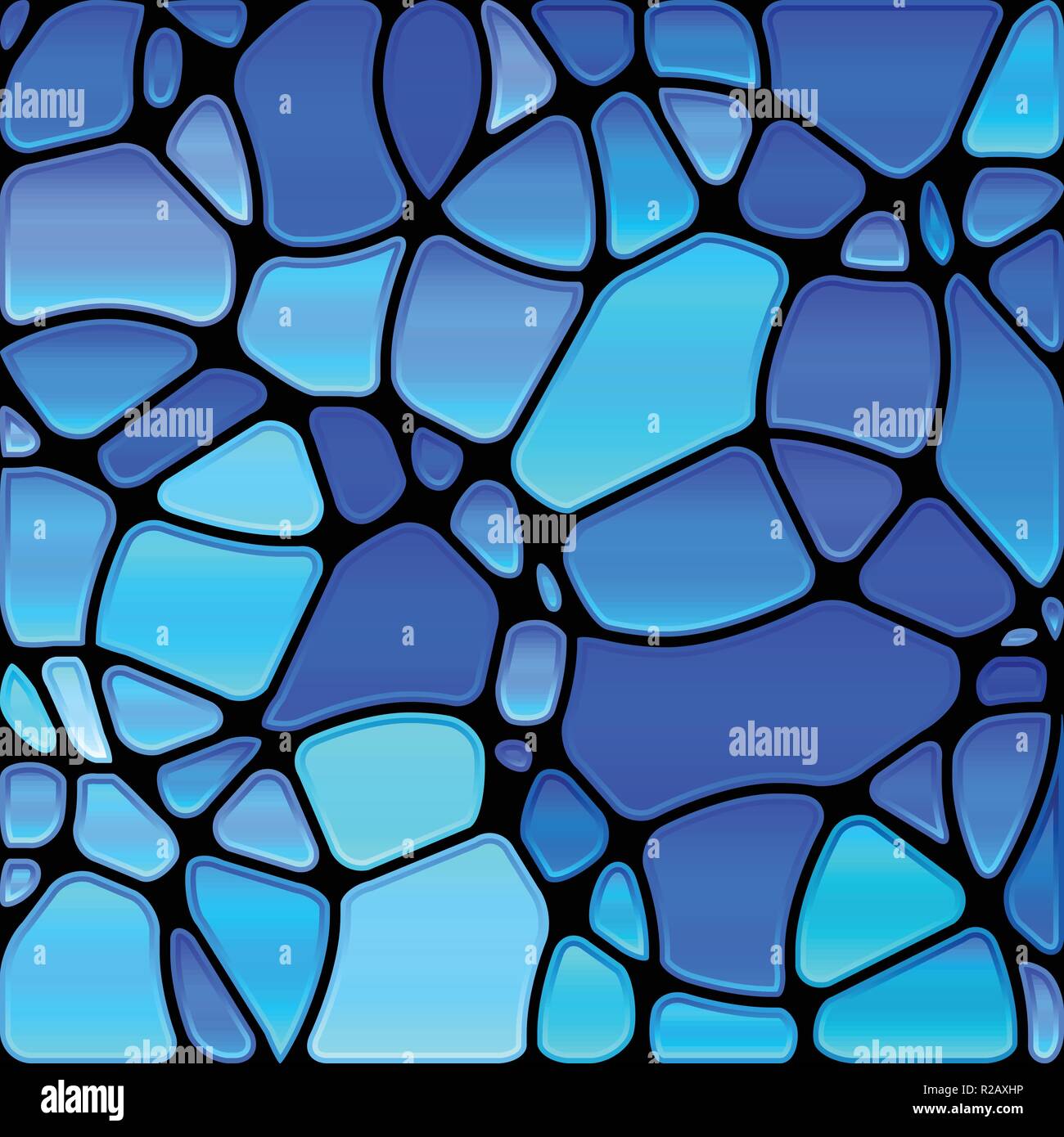 abstract vector stained-glass mosaic background - blue circles Stock ...