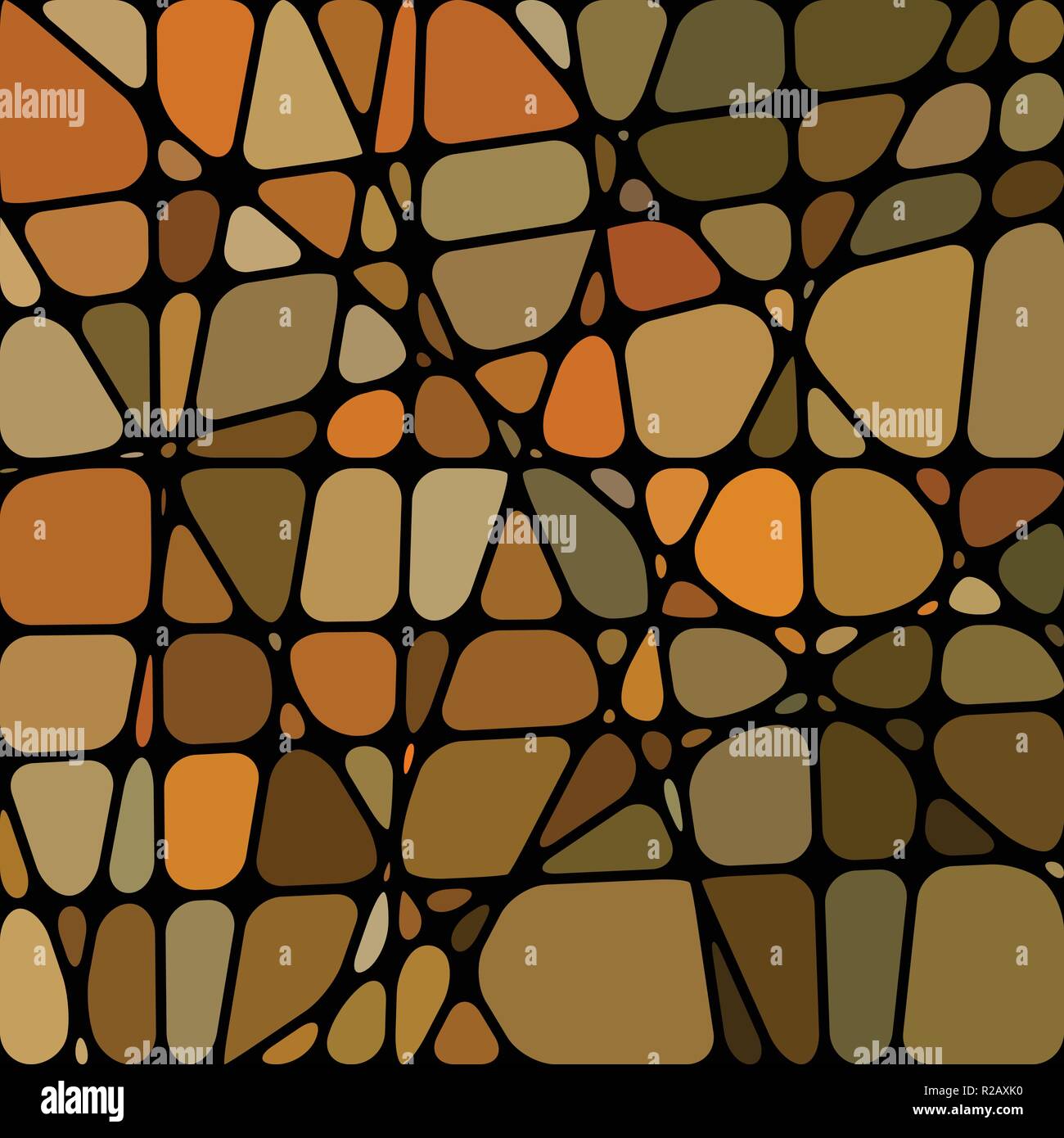 abstract vector stained-glass mosaic background - orange and brown ...