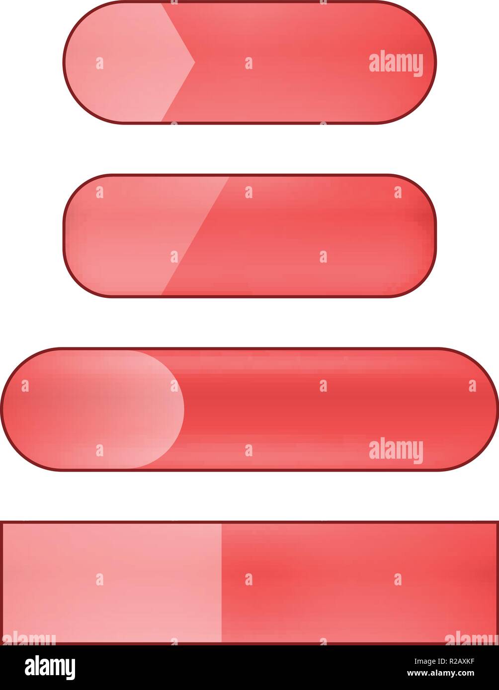 vector bright glossy web buttons set - red Stock Vector Image & Art - Alamy