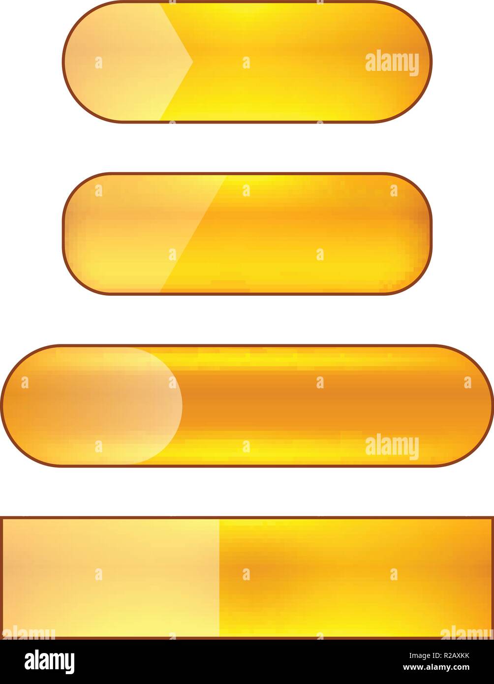 vector bright glossy web buttons set - orange Stock Vector Image & Art ...