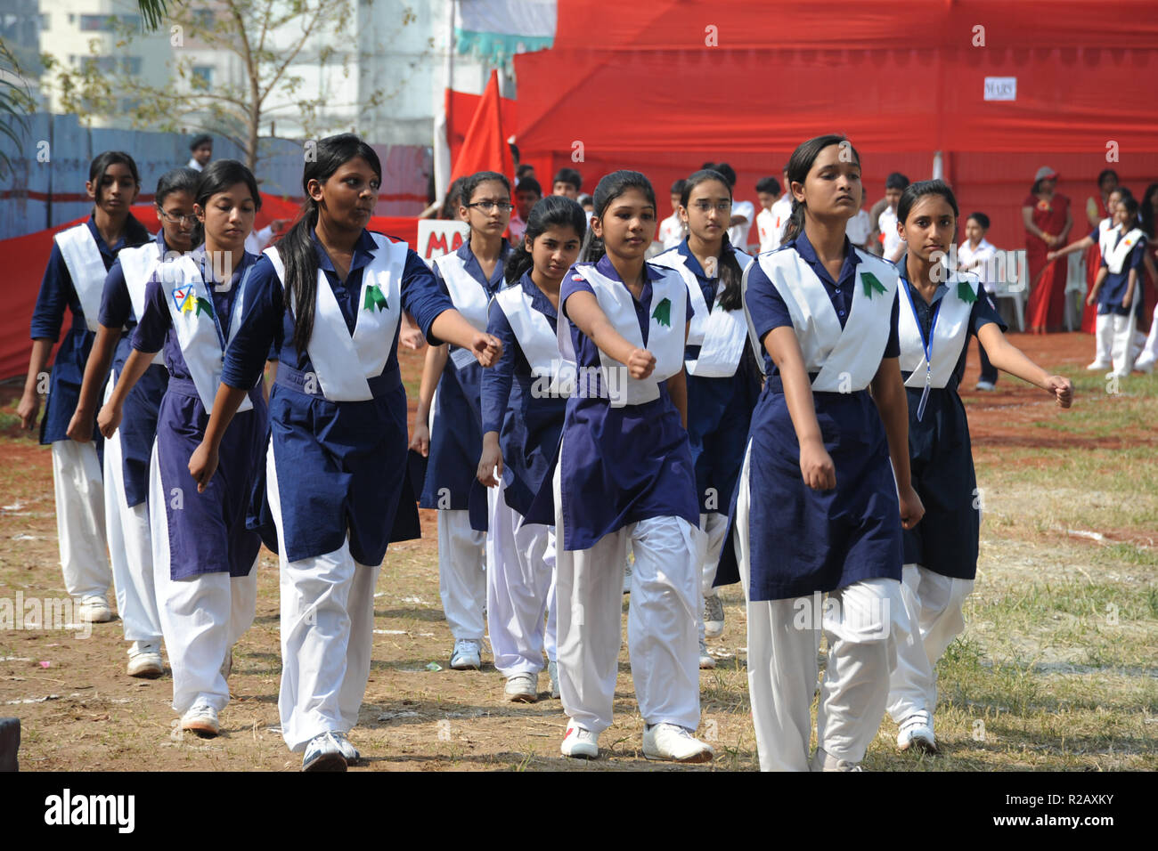 Dhaka, Bangladesh - January 11, 2010: Bangladeshi student’s practices ...
