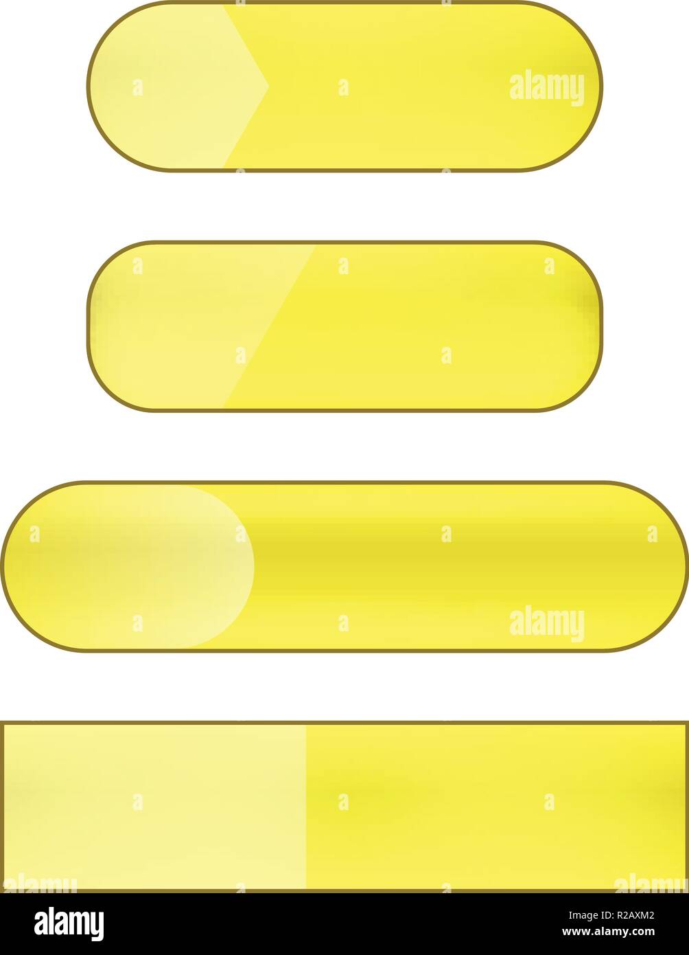 vector bright glossy web buttons set - yellow Stock Vector Image & Art ...