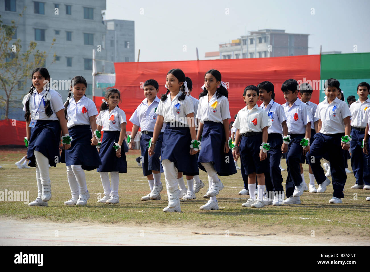 Dhaka, Bangladesh - January 11, 2010: Bangladeshi student’s practices ...