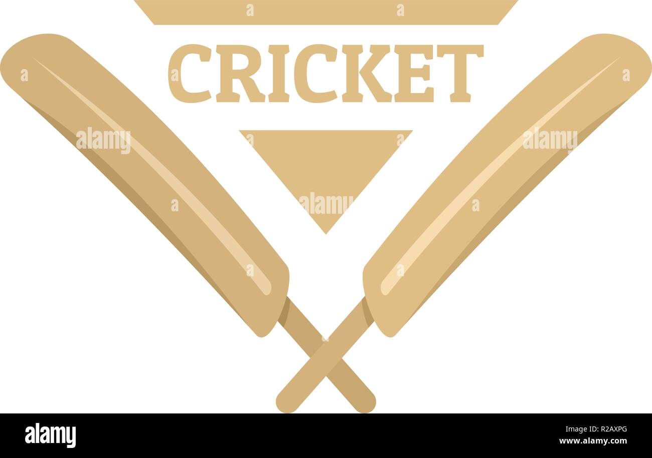 Wood cricket bats logo. Flat illustration of wood cricket bats vector ...