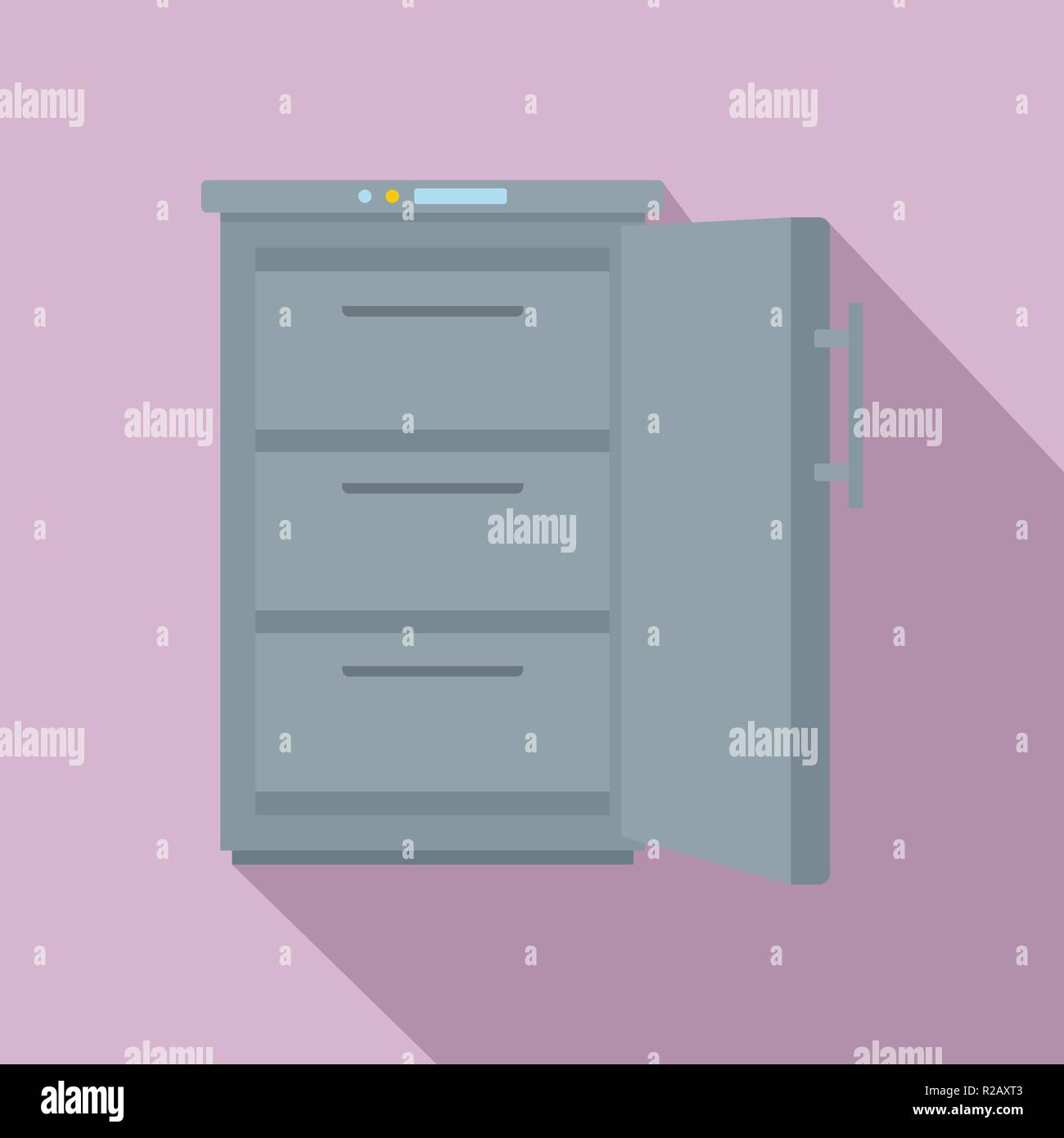 Grey freezer icon. Flat illustration of grey freezer vector icon for ...