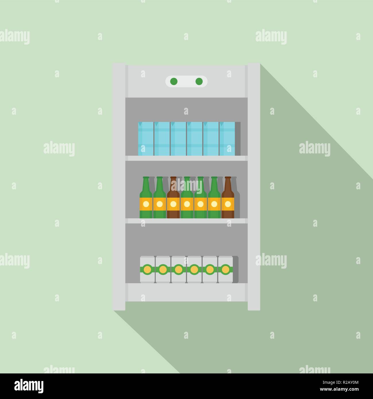 Drinks refrigerator icon. Flat illustration of drinks refrigerator ...