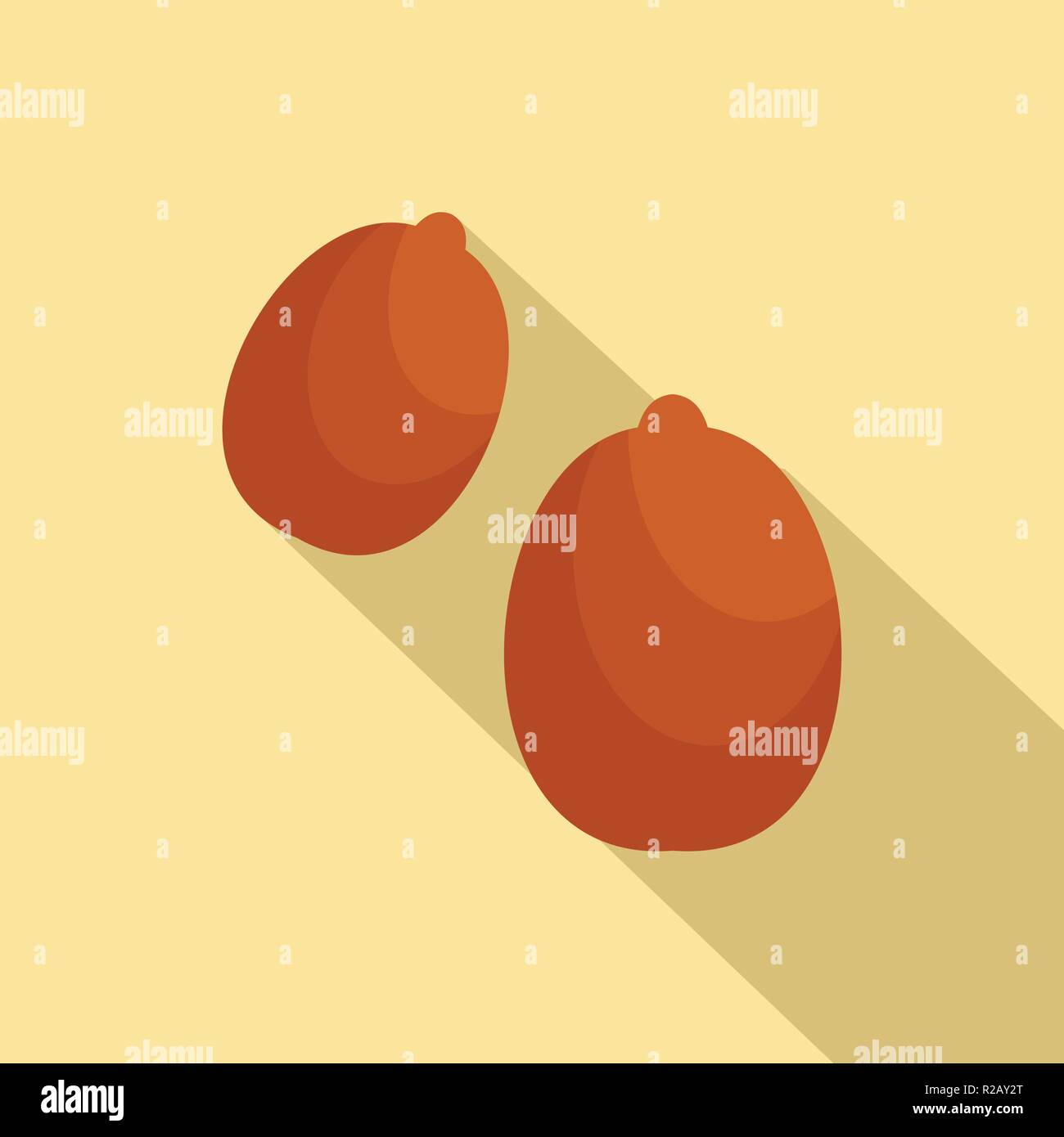 Double peanut icon. Flat illustration of double peanut vector icon for ...