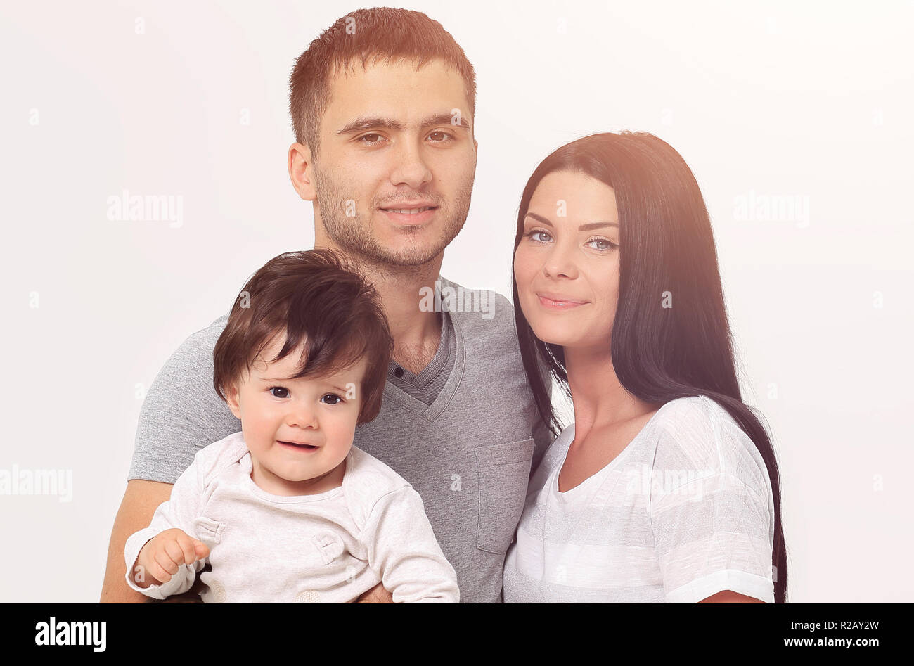 happy smiling family isolated over white Stock Photo - Alamy