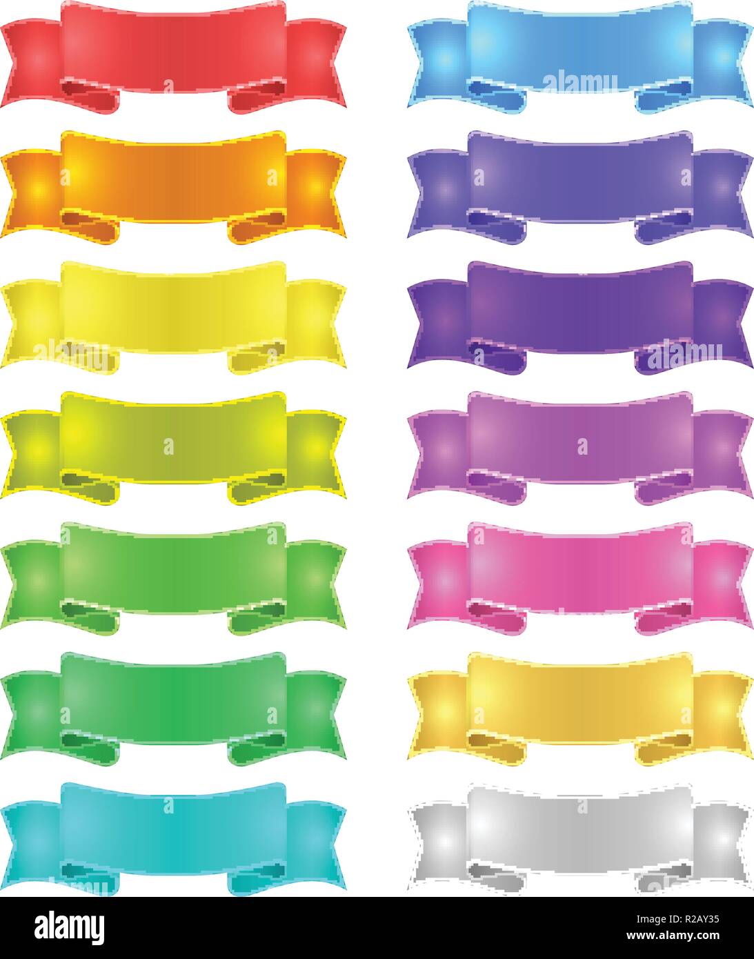 isolated vector colored satin ribbons set Stock Vector Image & Art - Alamy