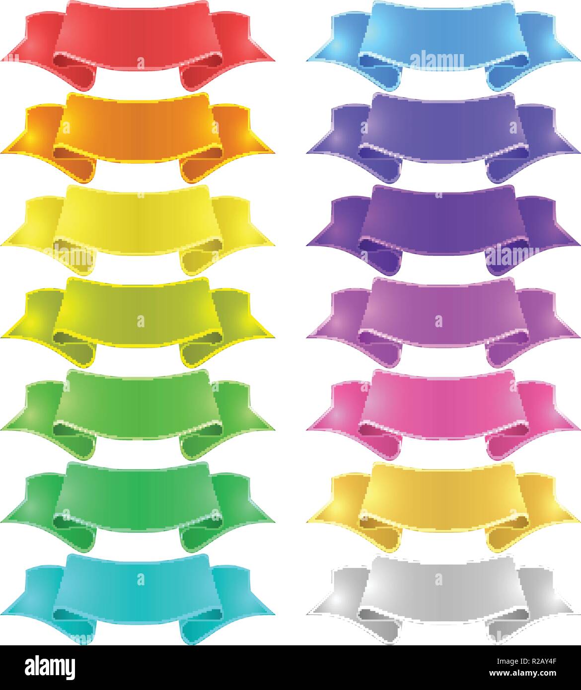isolated vector colored satin ribbons set Stock Vector Image & Art - Alamy