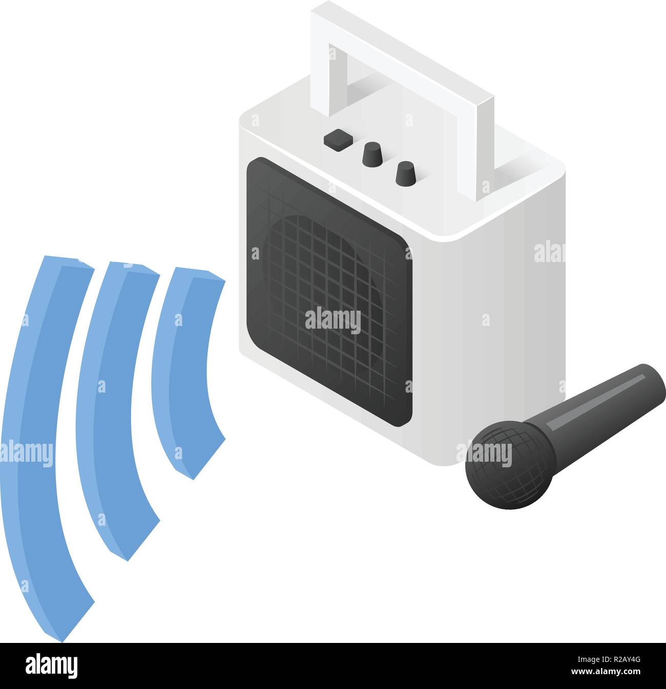 Speaker and microphone icon. Isometric of speaker and microphone vector ...