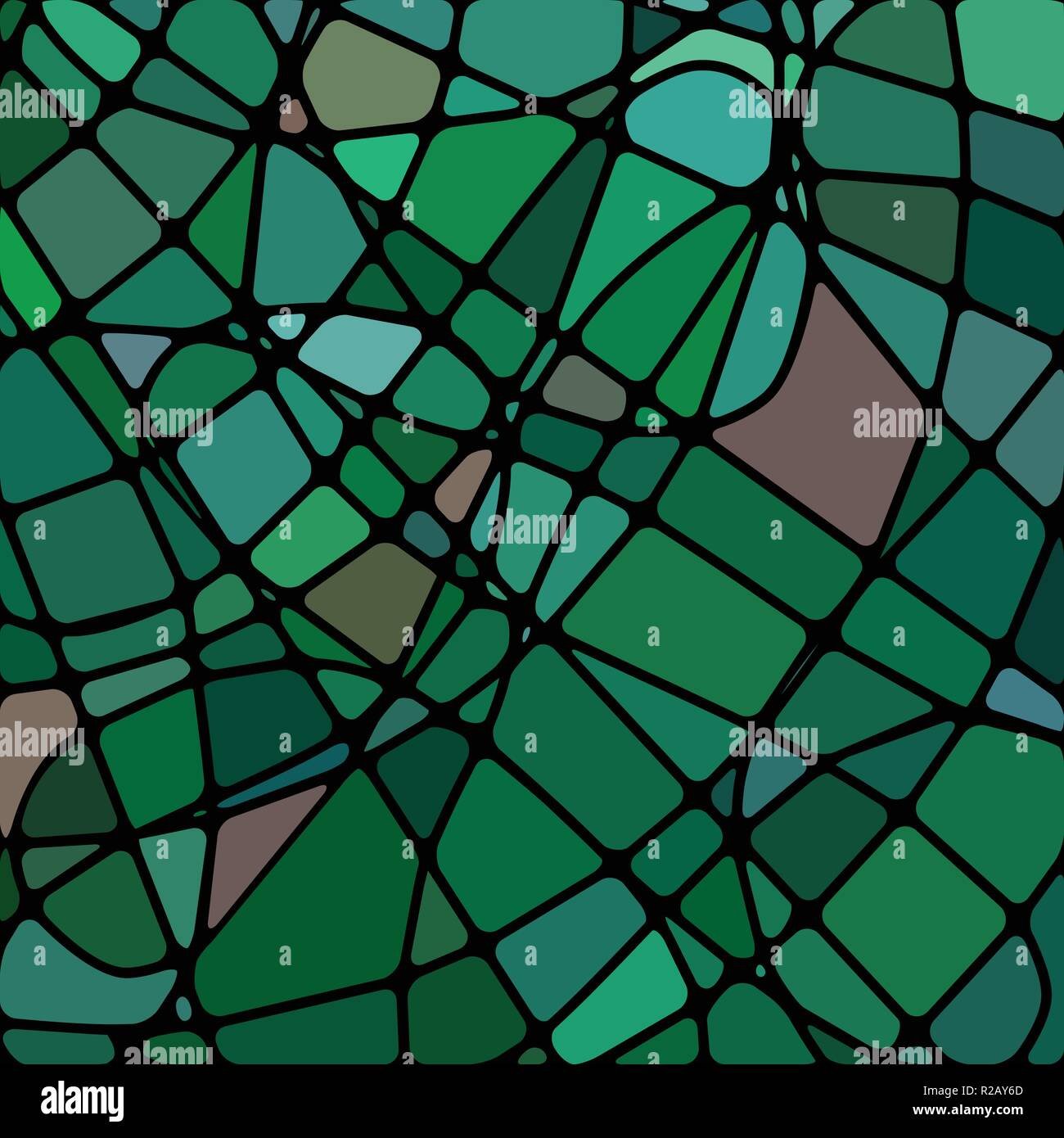 abstract vector stained-glass mosaic background - green and teal Stock ...