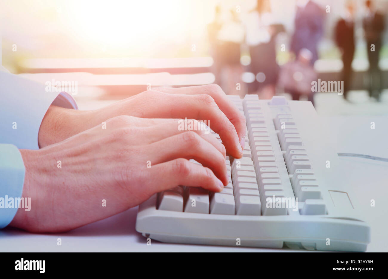 Hands on Keyboard Stock Photo - Alamy