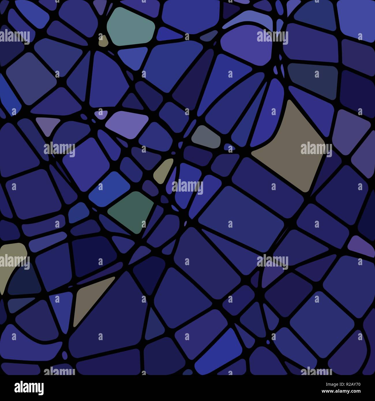 abstract vector stained-glass mosaic background - dark blue Stock ...